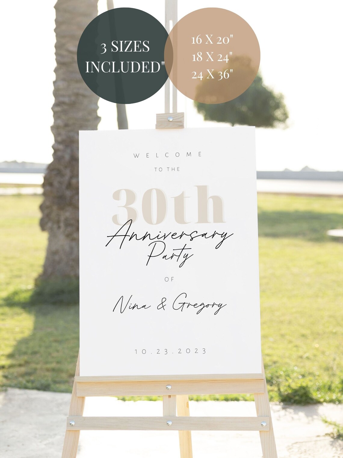 30th Anniversary Welcome Sign Template Minimalist 30th Anniversary ...