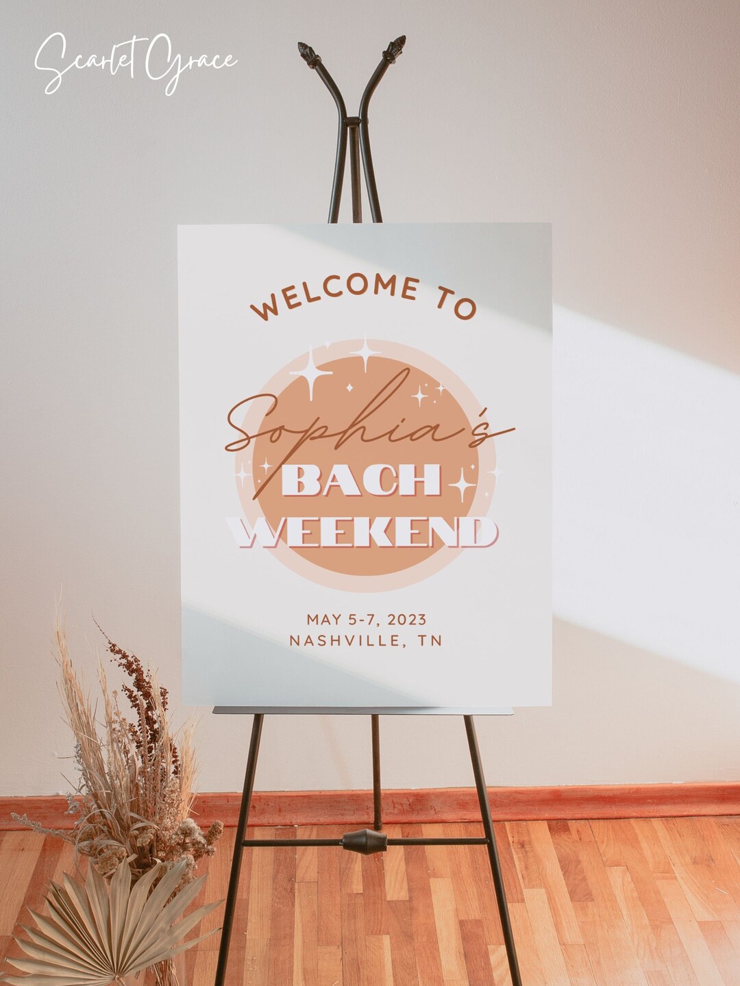 Retro Bachelorette Weekend Welcome Sign Printable, Fun Boho Bach Party ...