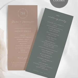 Minimalist Wedding Program Template Modern Order of Service Ceremony ...