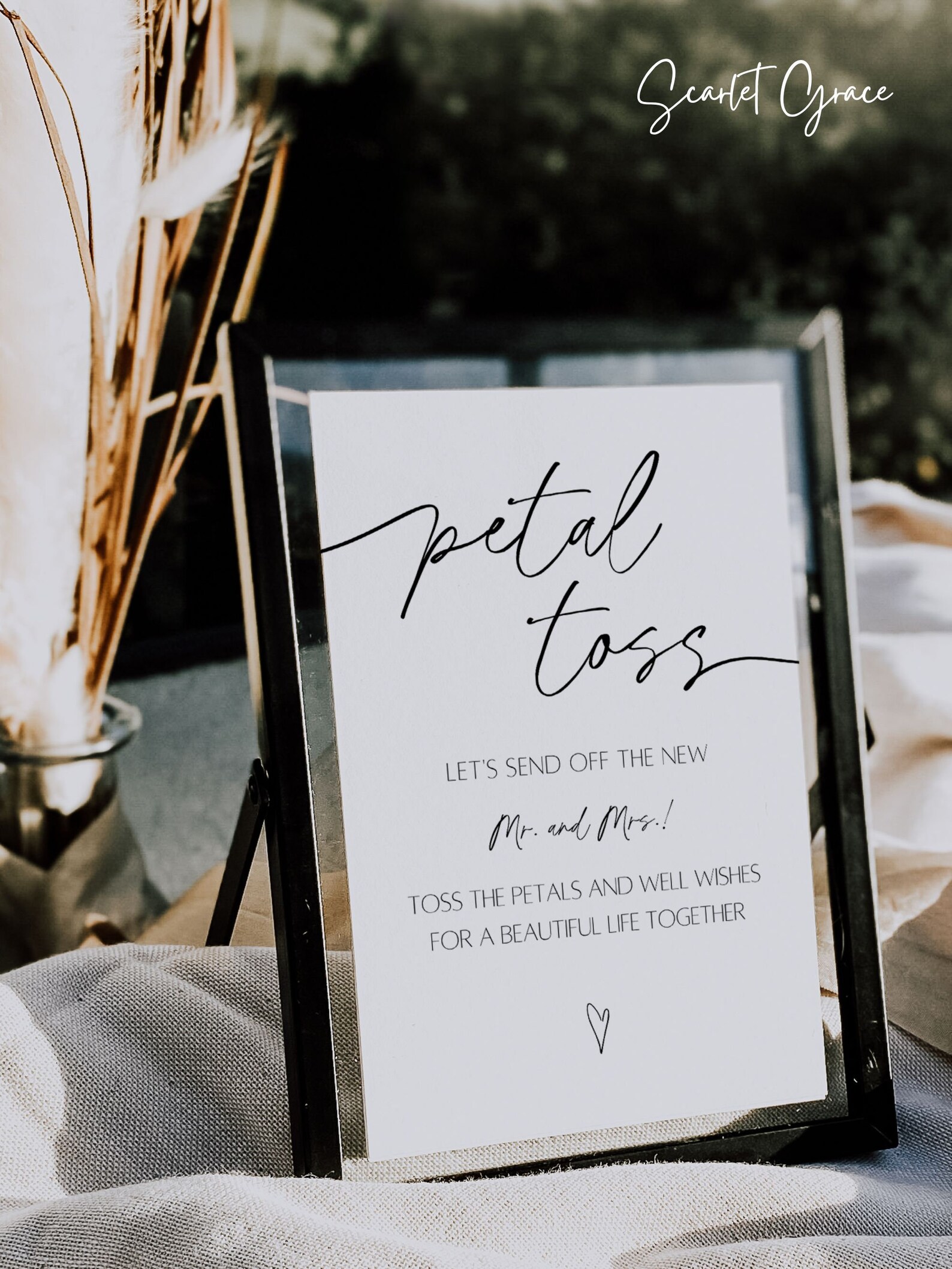 Petal Toss Sign Template Minimalist Petal Send off Sign Printable ...