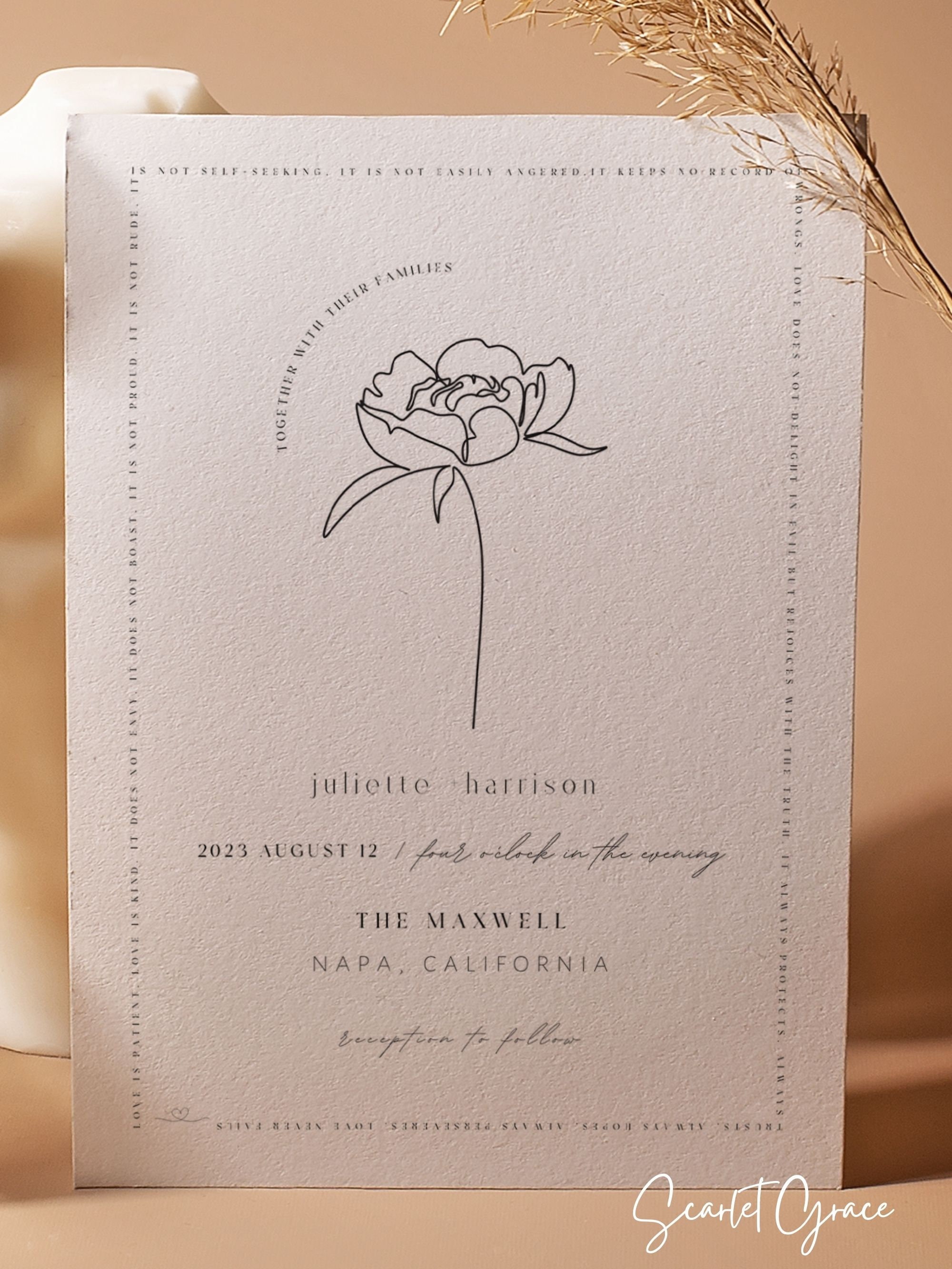 Wedding Invitation Suite Artsy Minimalist Christian Wedding Invite Set ...