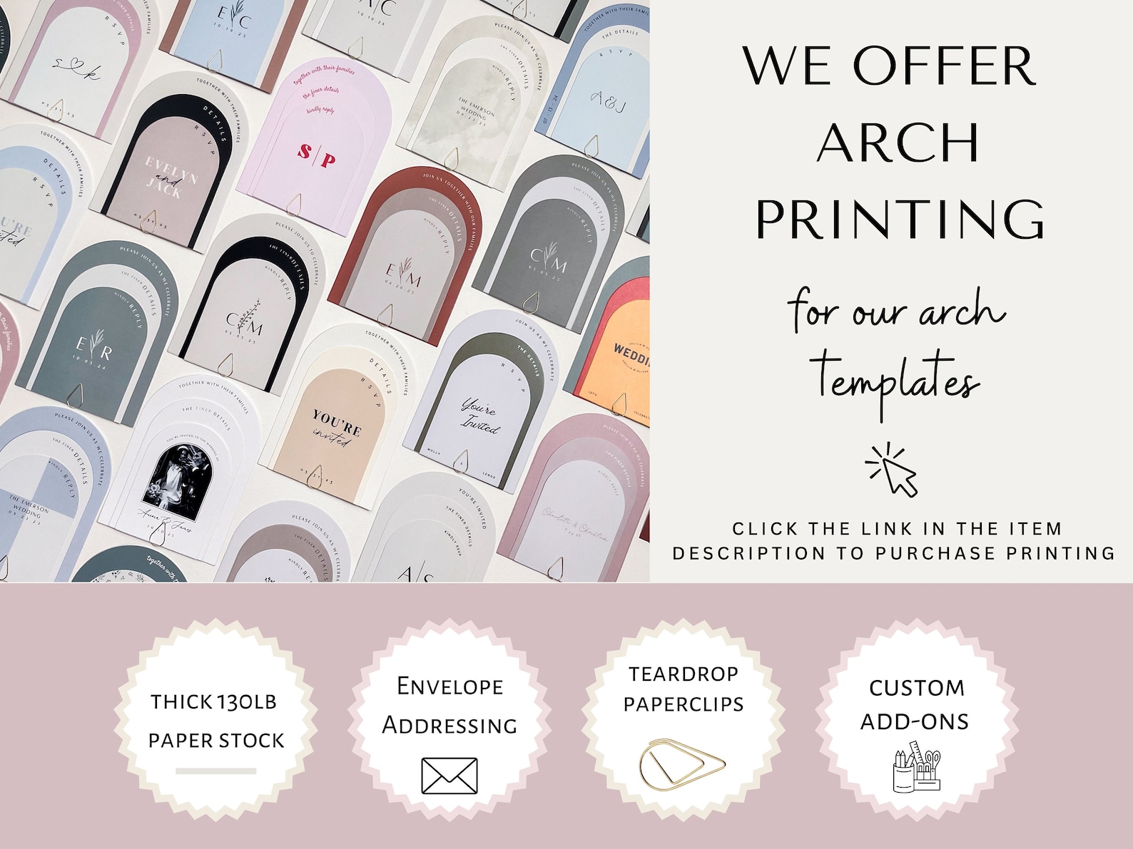 Arch Wedding Invitation Template Suite Stacked Arch Wedding Invites ...