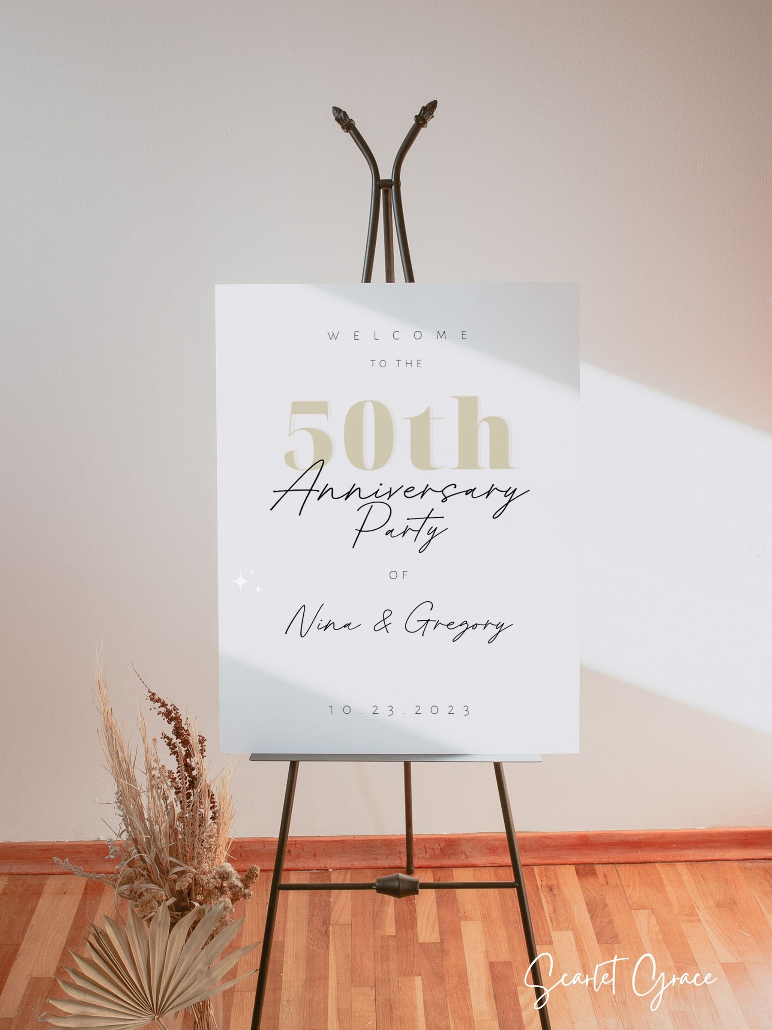 50th Anniversary Welcome Sign Template Minimalist 50th Anniversary ...
