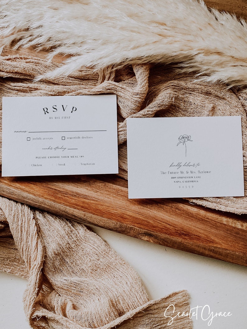 Wedding Invitation Suite Artsy Minimalist Christian Wedding Invite Set ...