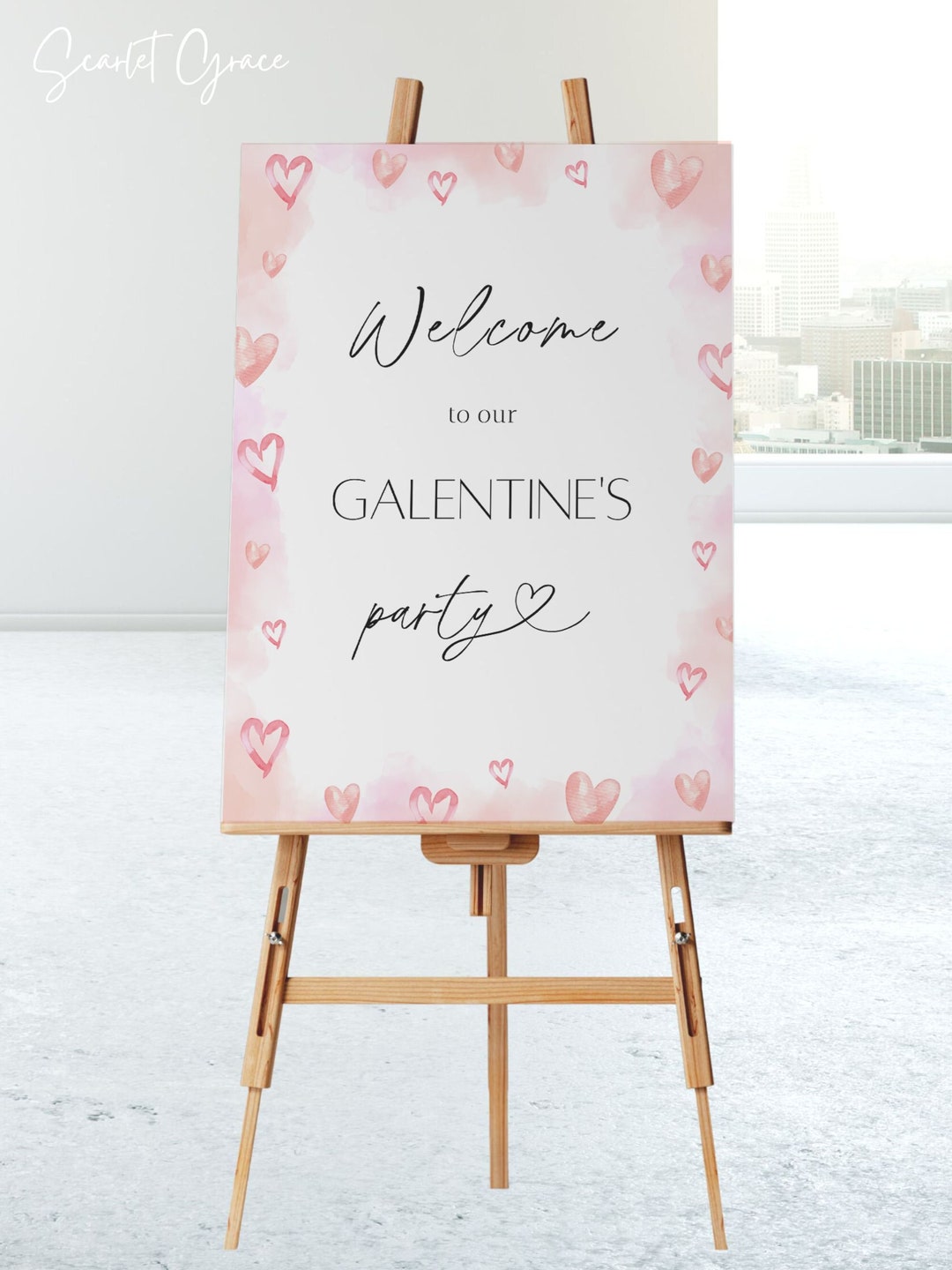 Galentine's Party Welcome Sign Template, Galentines Day Party Sign ...