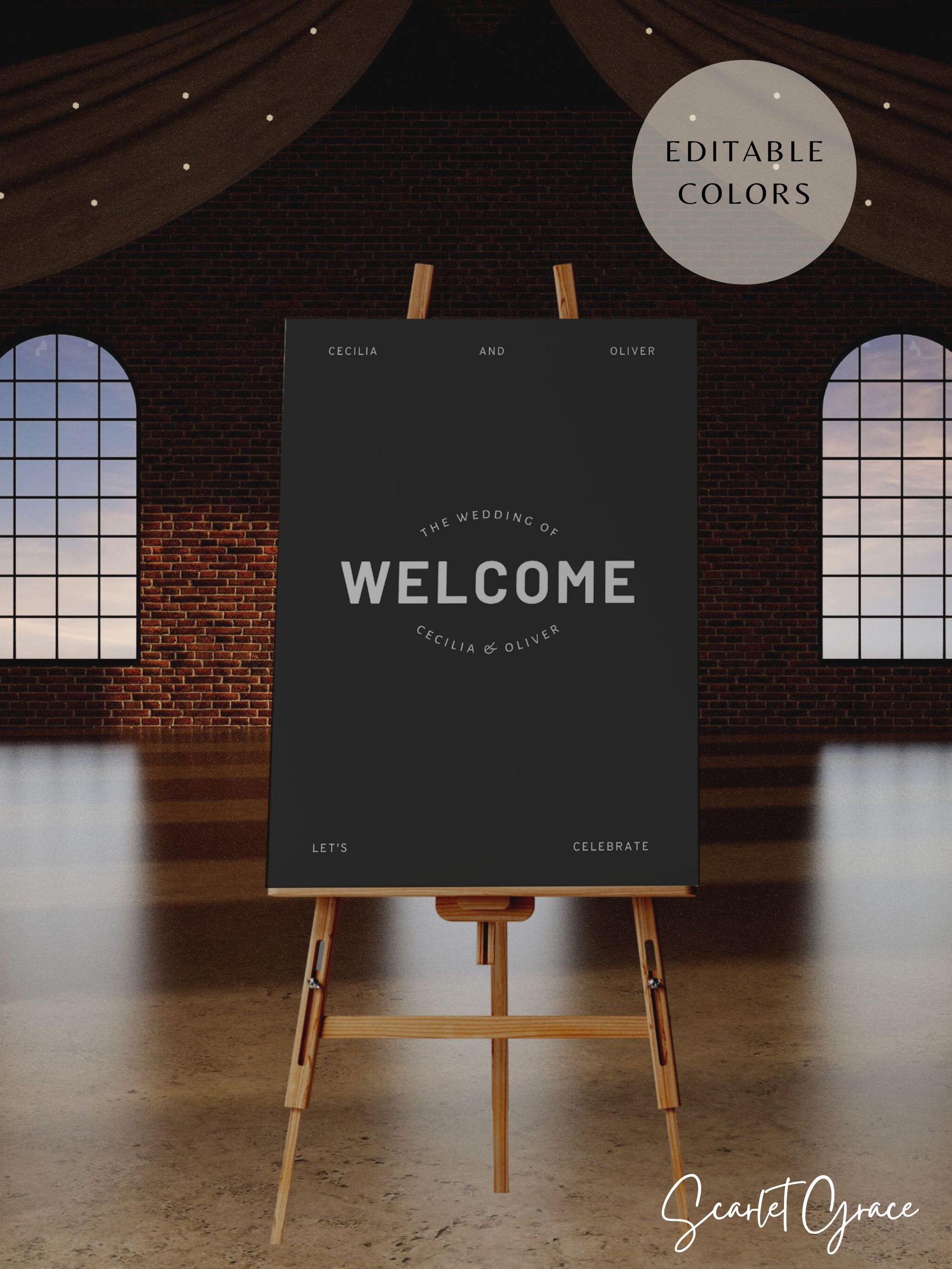 Wedding Welcome Sign Template Funky Wedding Sign Modern Wedding Welcome ...