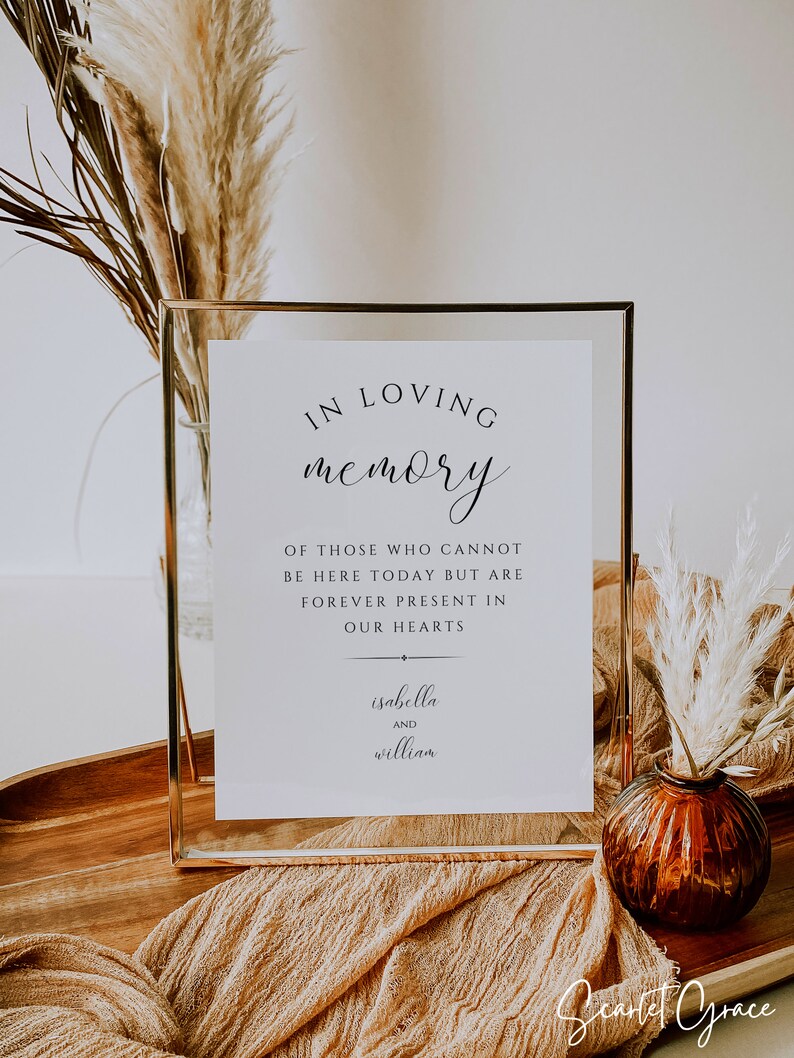 In Loving Memory Sign Printable Forever Present in Our Hearts - Etsy