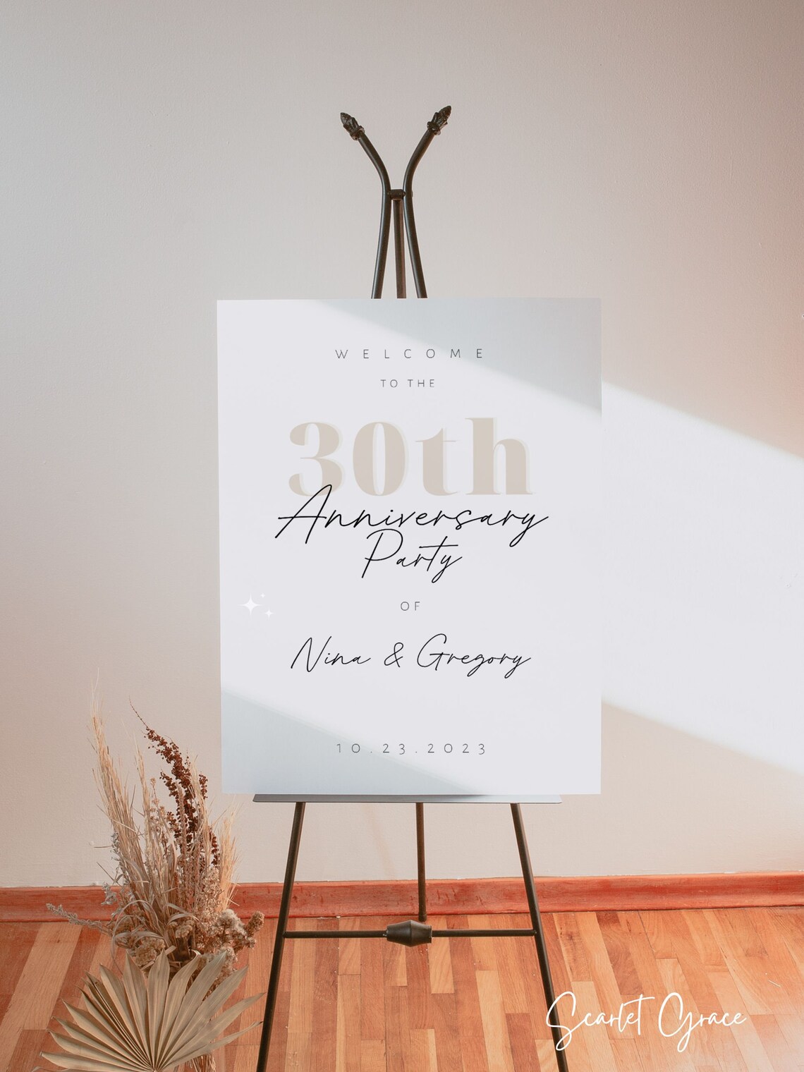 30th Anniversary Welcome Sign Template Minimalist 30th Anniversary ...