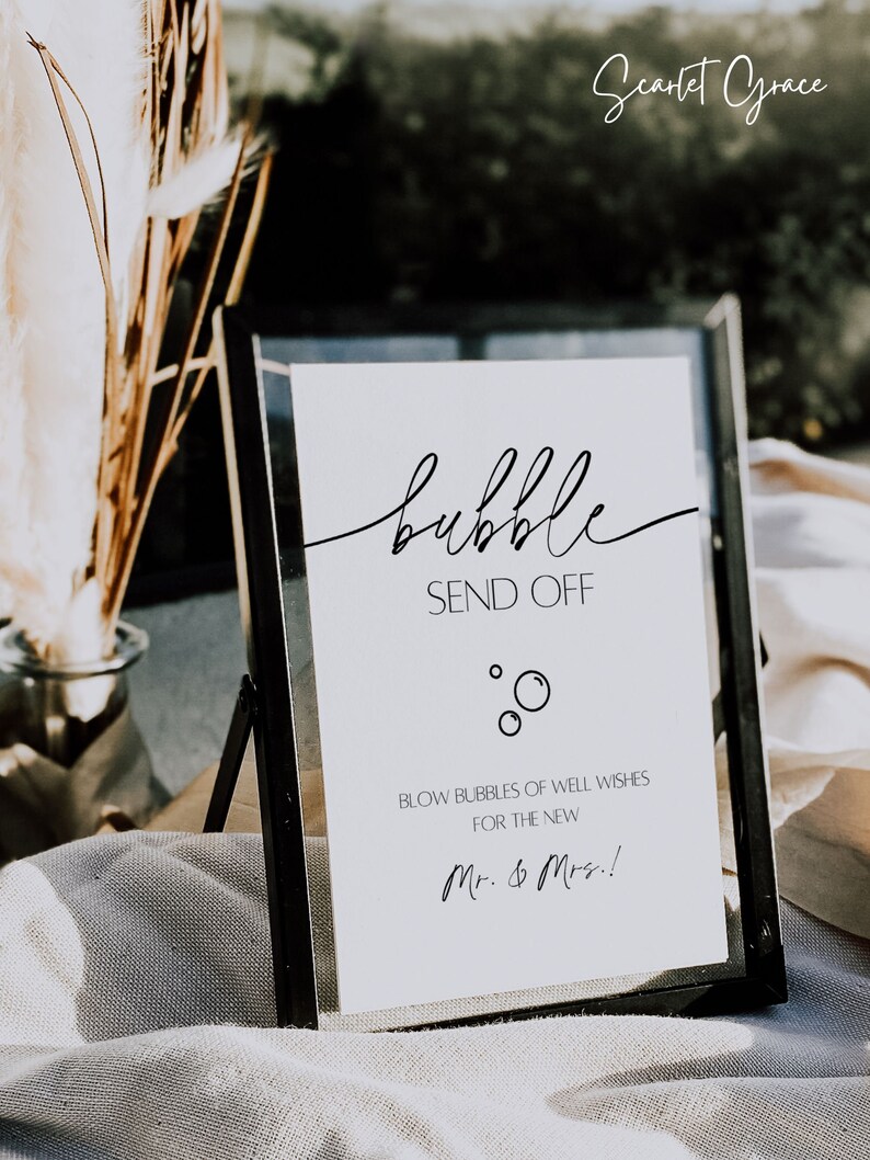 Bubble Send off Sign Template Editable Wedding Bubble Send off Sign ...