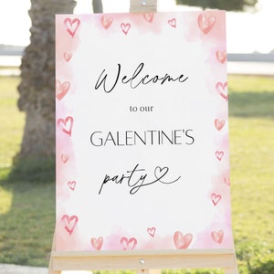 Galentine's Party Welcome Sign Template, Galentines Day Party Sign ...