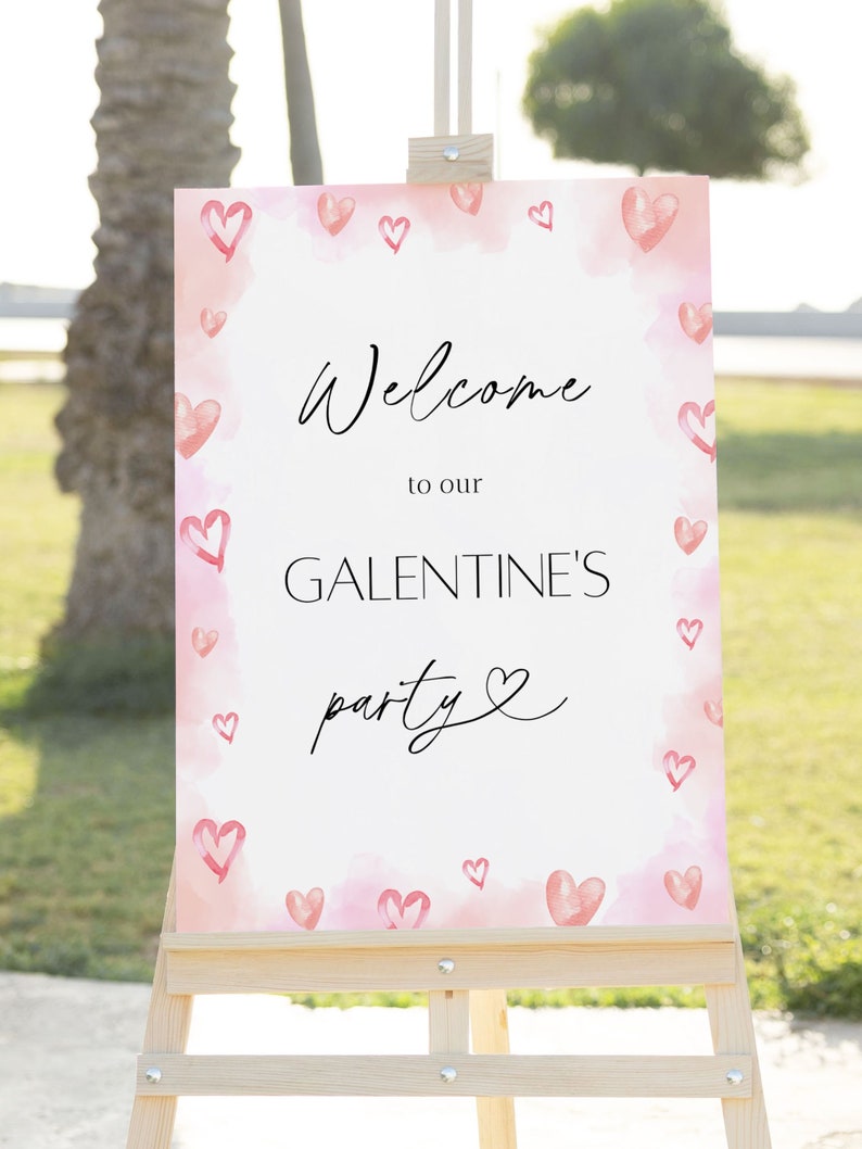 Galentine's Party Welcome Sign Template, Galentines Day Party Sign ...