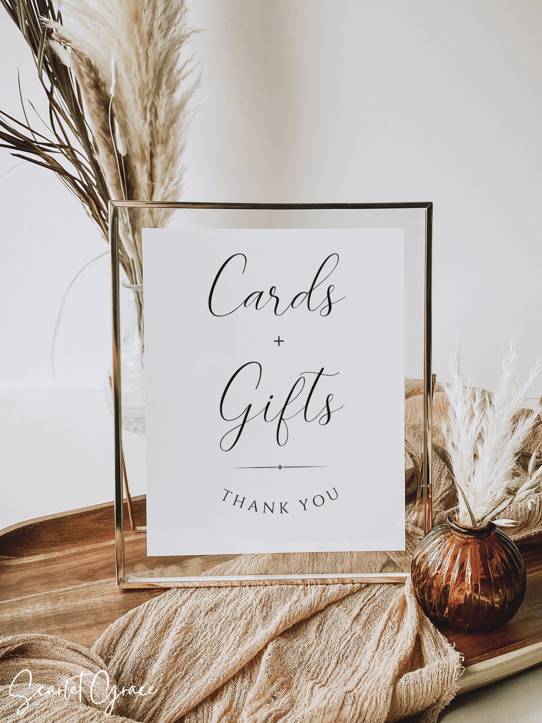 Cards and Gifts Sign Printable Modern Minimalist Wedding Gift Table ...