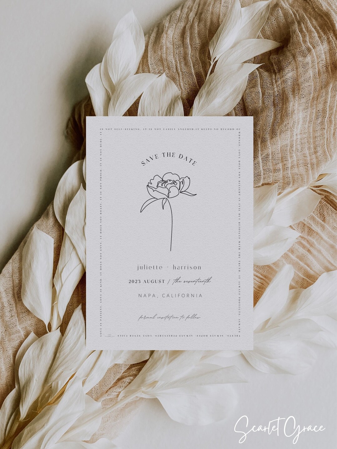 Christian Artistic Save the Date Template Minimalist Wedding ...