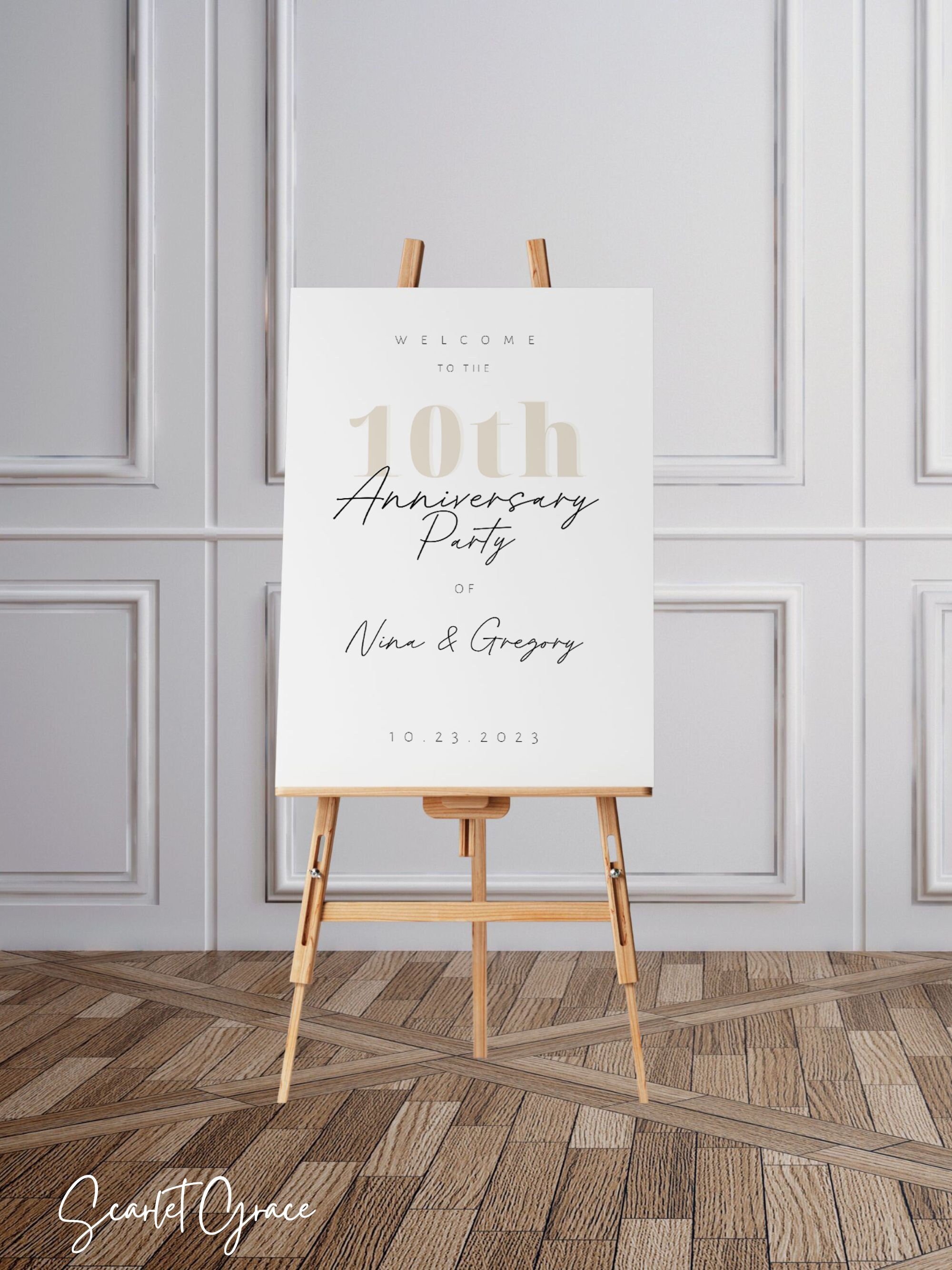 10th Anniversary Welcome Sign Template Minimalist 10th - Etsy