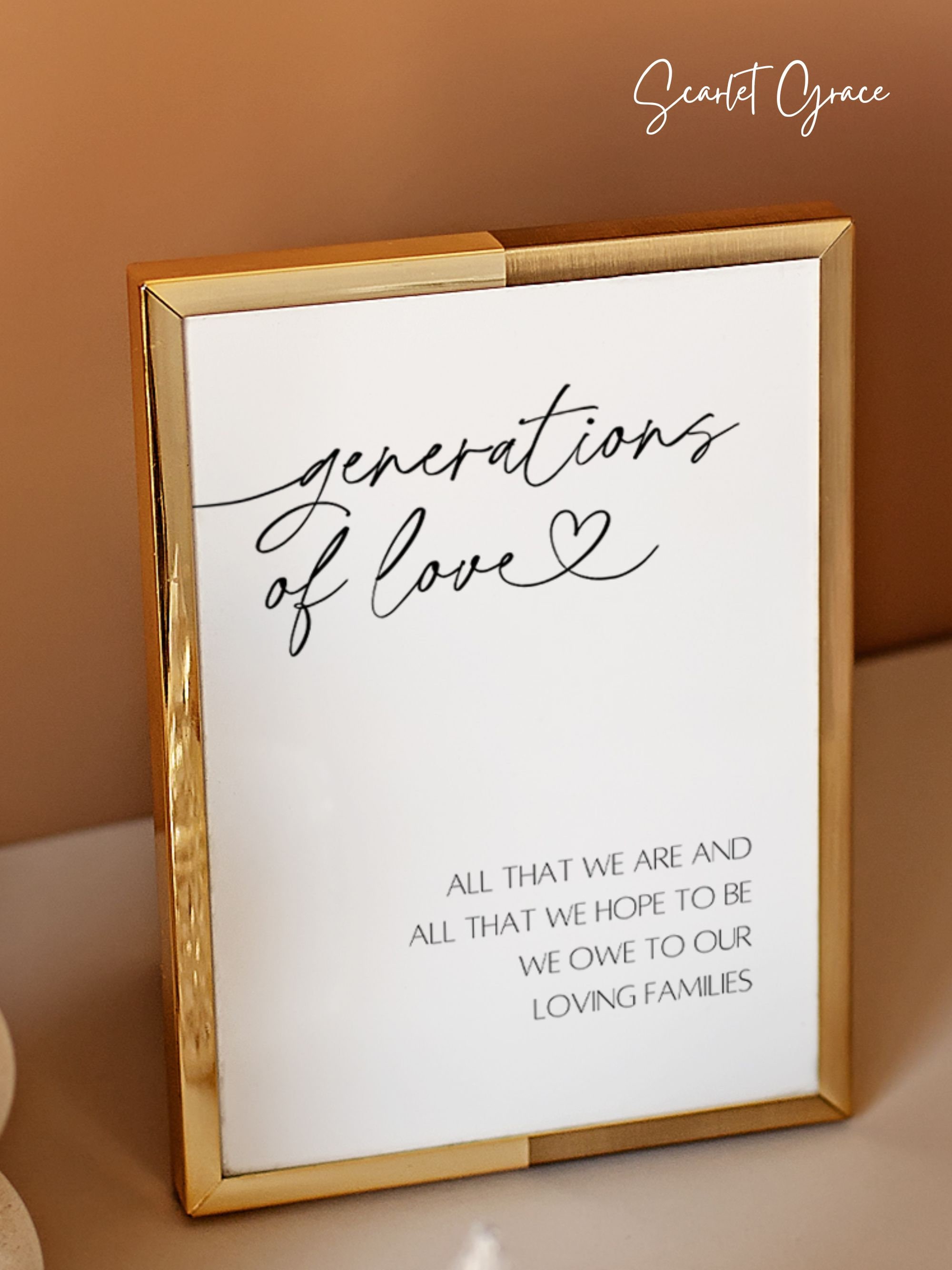 Minimalist Generations of Love Sign Template Printable Generations of ...