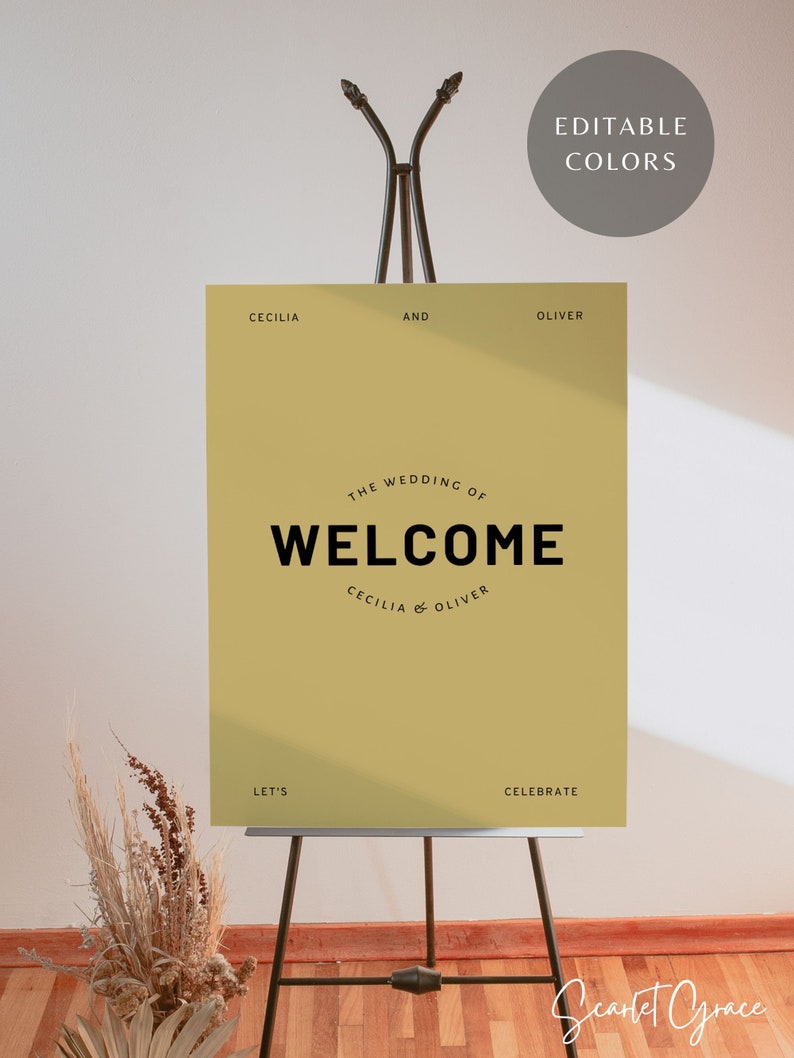 Wedding Welcome Sign Template Funky Wedding Sign Modern - Etsy