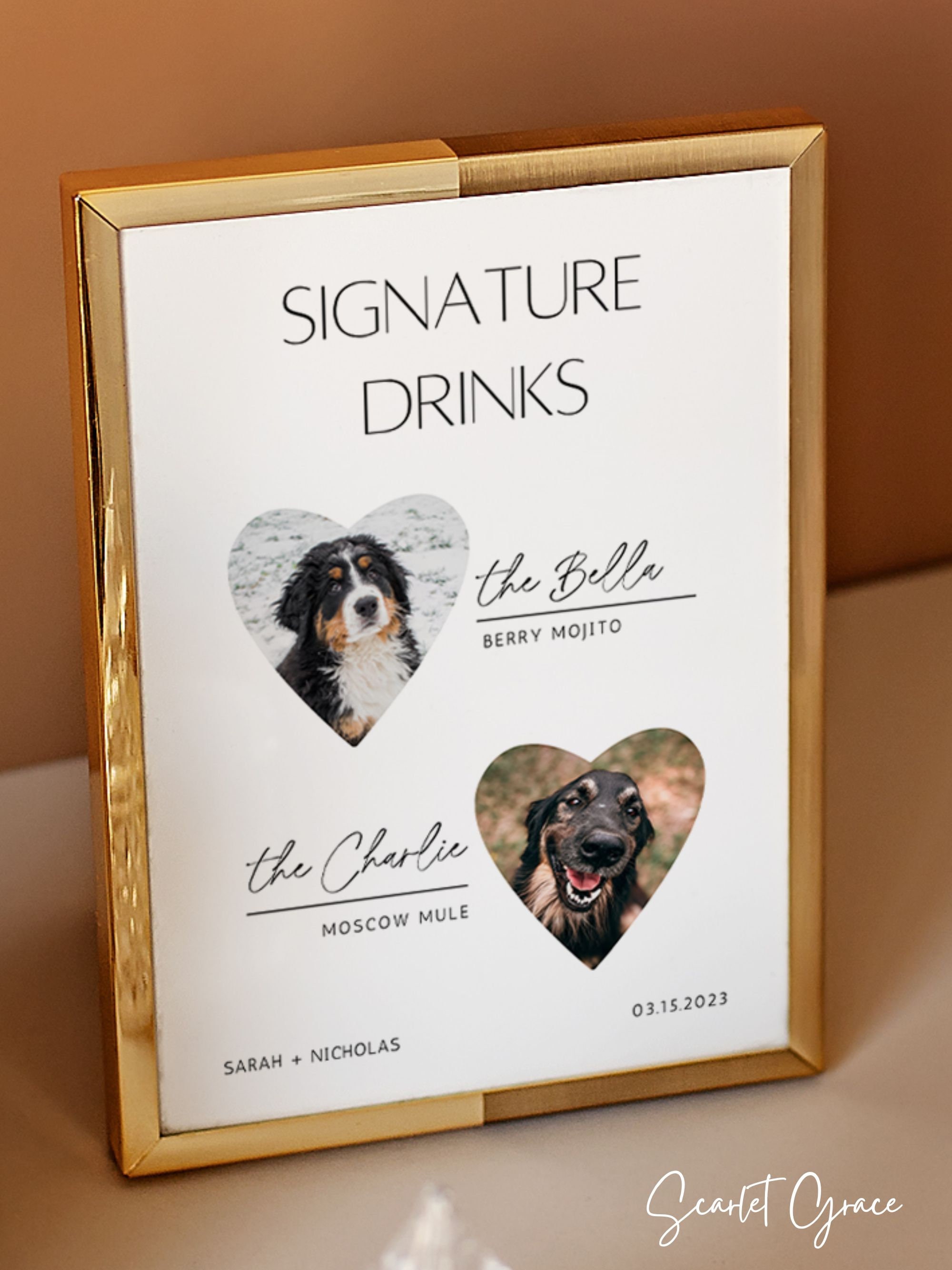 Dog Signature Drink Sign Template Pet Printable Signature Drink Sign ...
