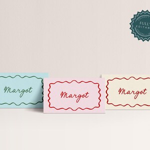 Hand Drawn Place Card Template Illustrated Wedding Name Cards for Table ...