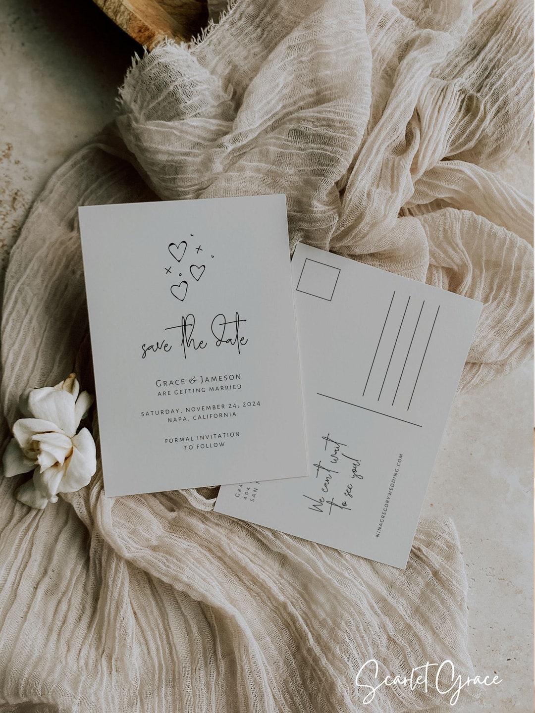 Minimalist Save the Date Postcard Template Modern Save the Date ...