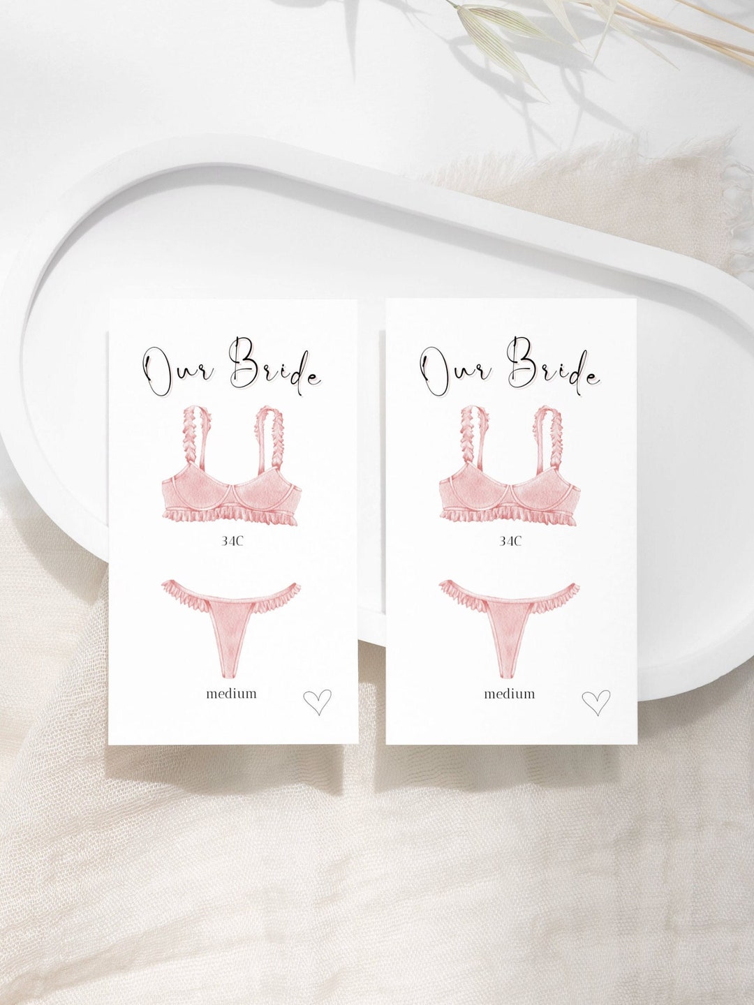 Lucia Lingerie Size Card Template, Bride Size Card Customizable ...