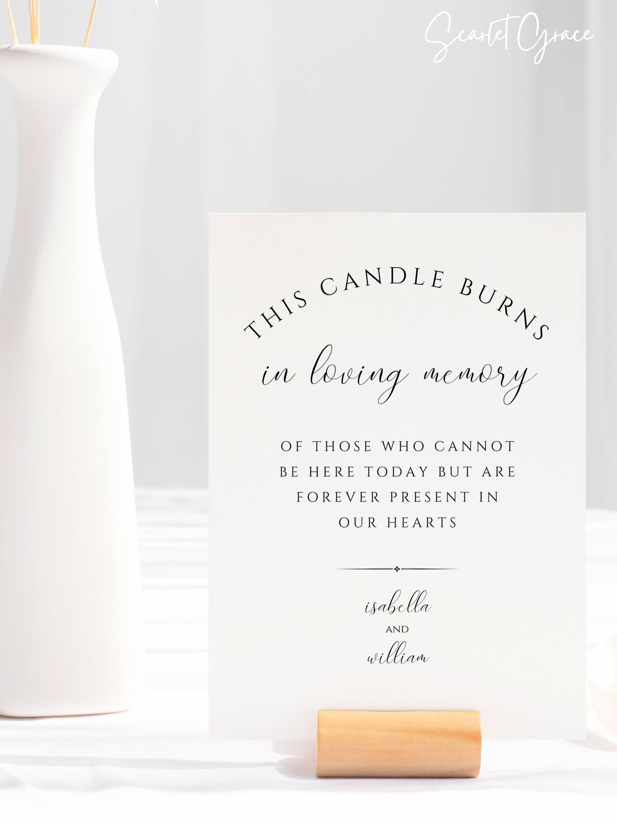 In Loving Memory Candle Sign Printable Forever in Our Hearts Sign ...
