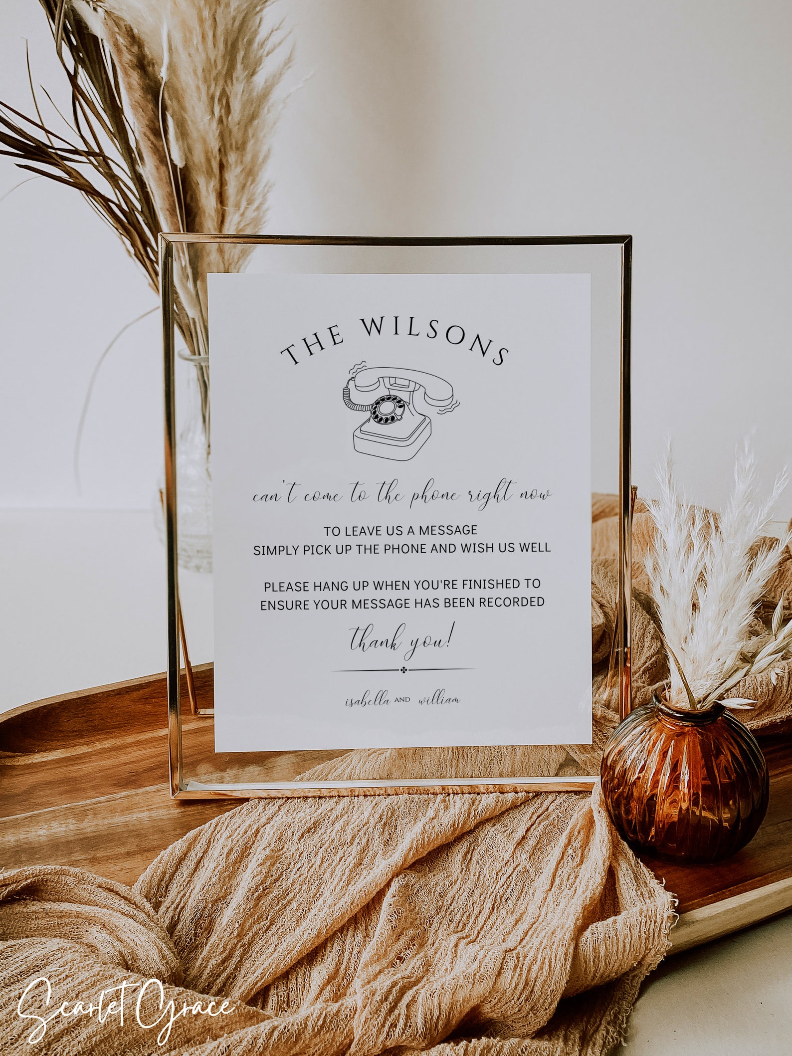 Phone Guest Book Sign Printable Modern Wedding Audio Message - Etsy