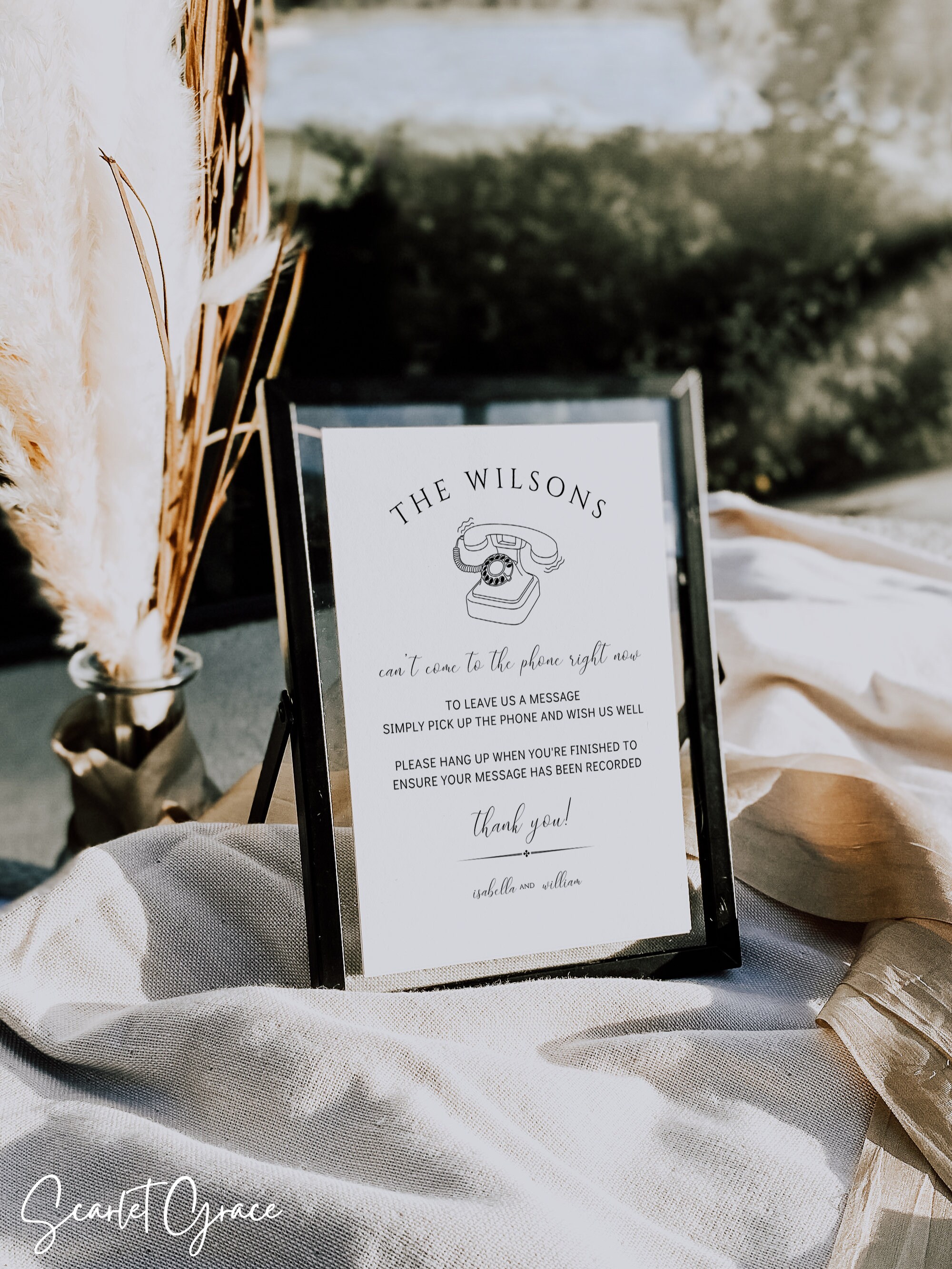 Phone Guest Book Sign Printable Modern Wedding Audio Message - Etsy