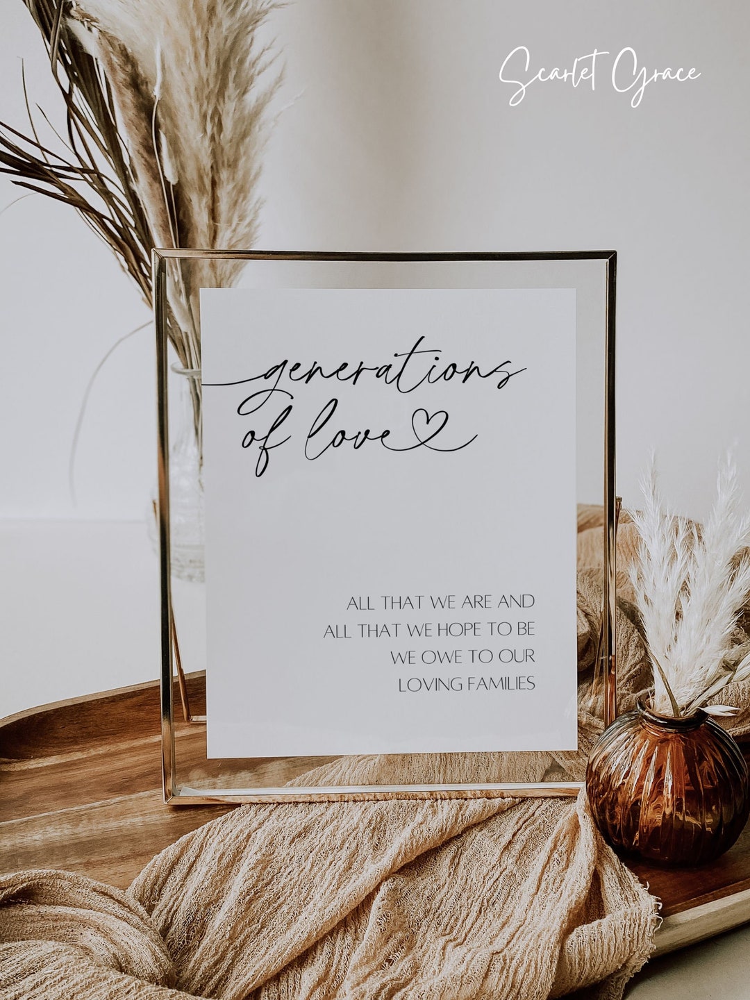 Minimalist Generations of Love Sign Template Printable Generations of ...