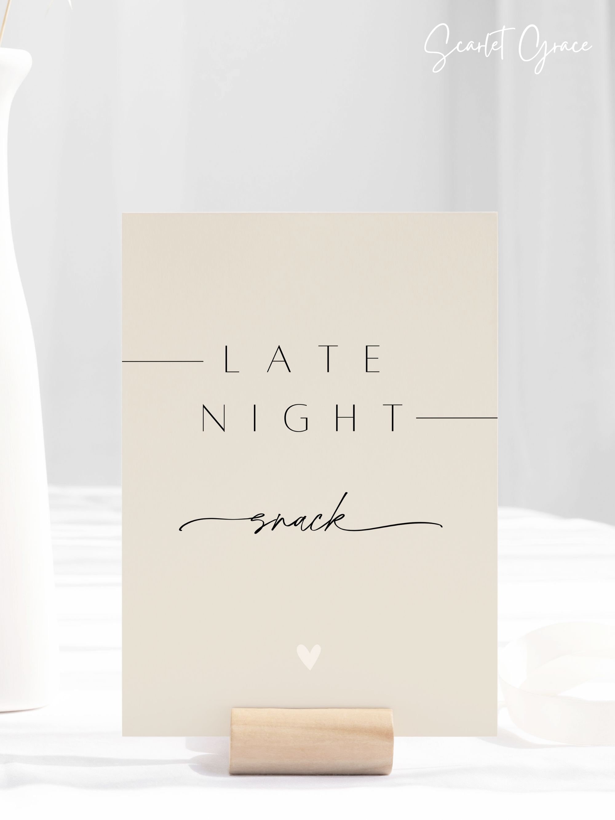 Modern Late Night Snack Wedding Sign Template Printable Late - Etsy