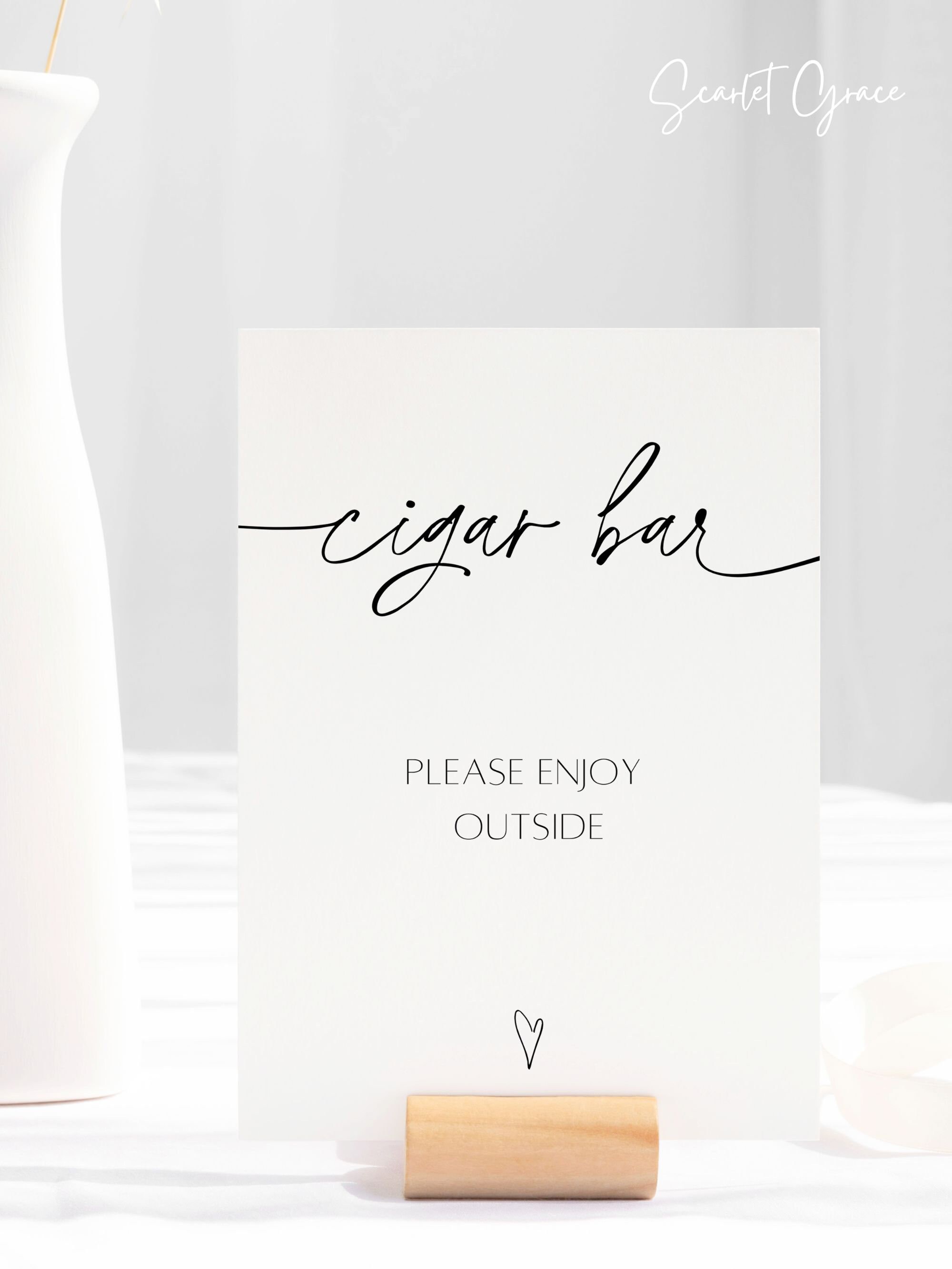 Cigar Bar Sign Template Wedding Favors Cigar Sign Editable Cigar Bar ...