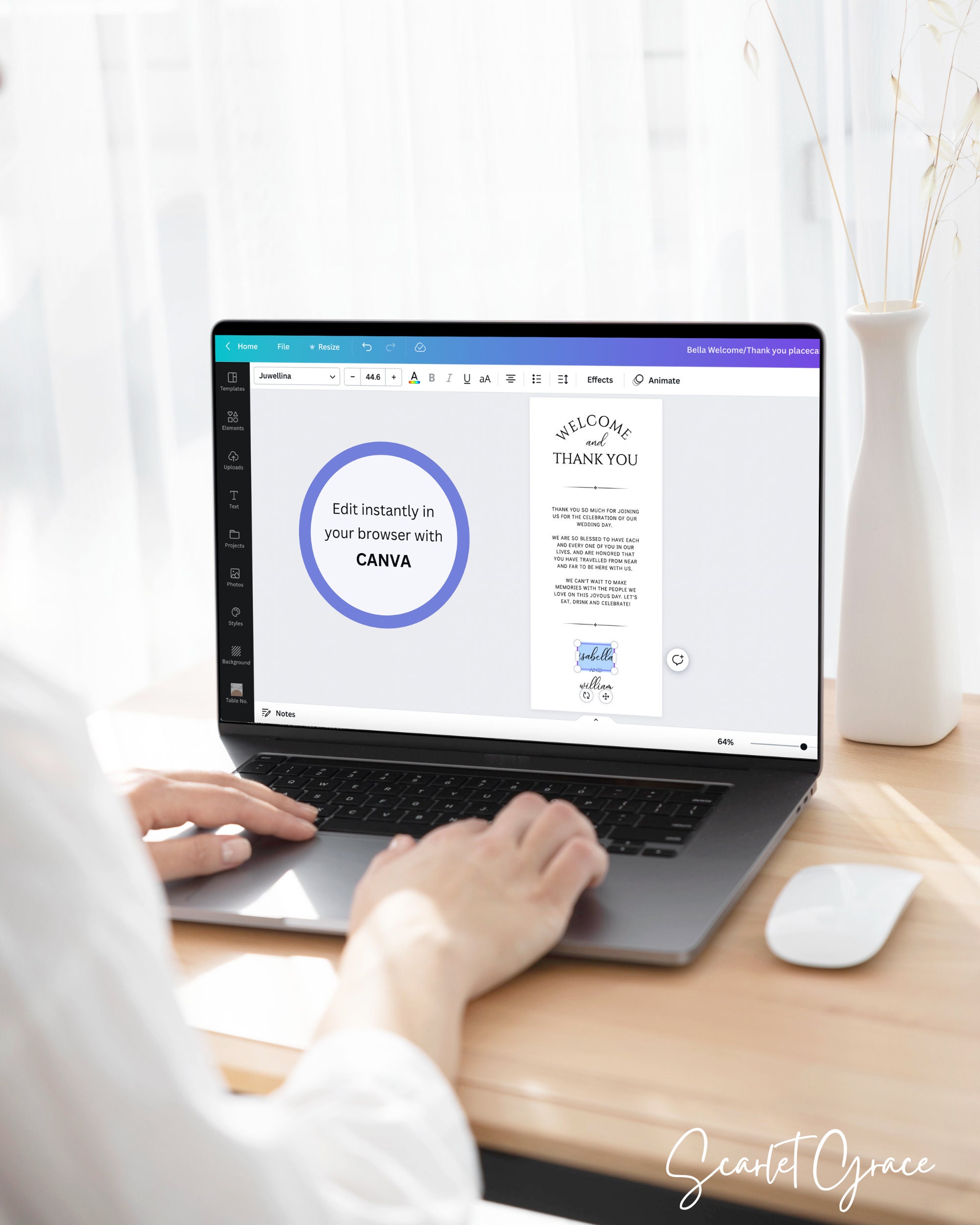 Wedding Welcome Place Card Template Editable Wedding Thank You - Etsy