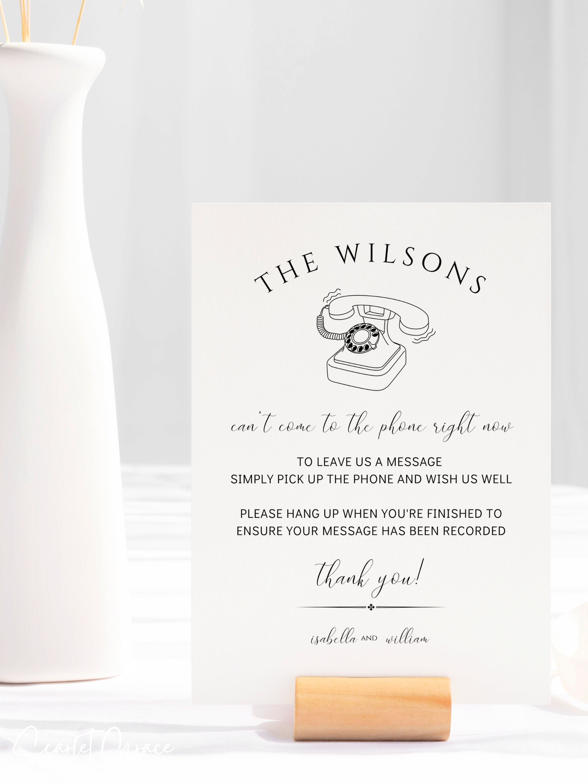 Phone Guest Book Sign Printable Modern Wedding Audio Message - Etsy