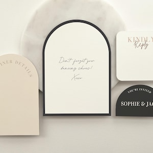 Black and White Arch Wedding Invitation Template Suite Modern Wedding ...