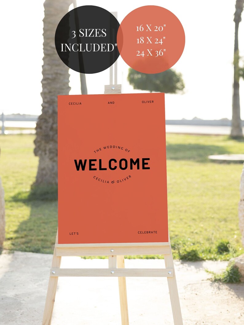 Wedding Welcome Sign Template Funky Wedding Sign Modern - Etsy