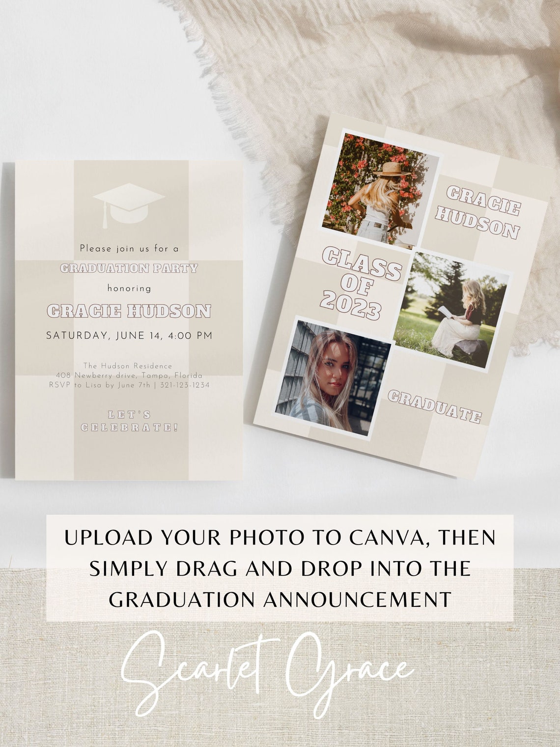 Retro Graduation Announcement Boho Photo Graduation - Etsy