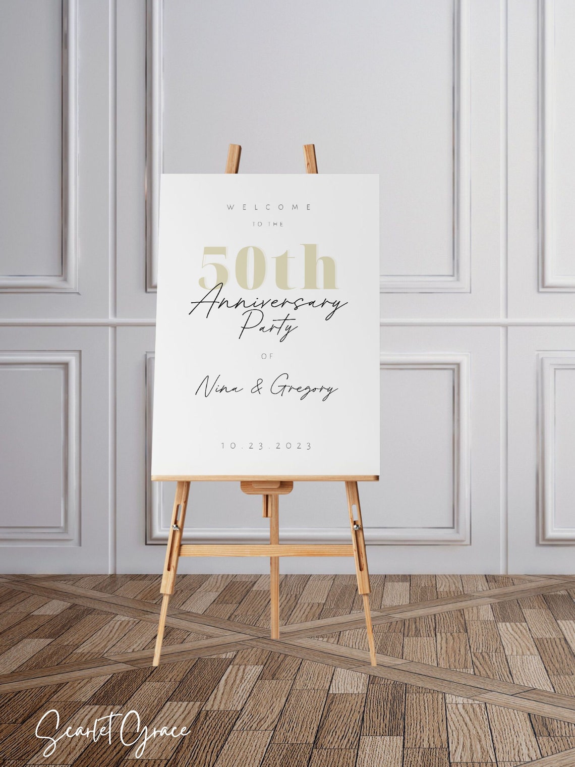 50th Anniversary Welcome Sign Template Minimalist 50th Anniversary ...