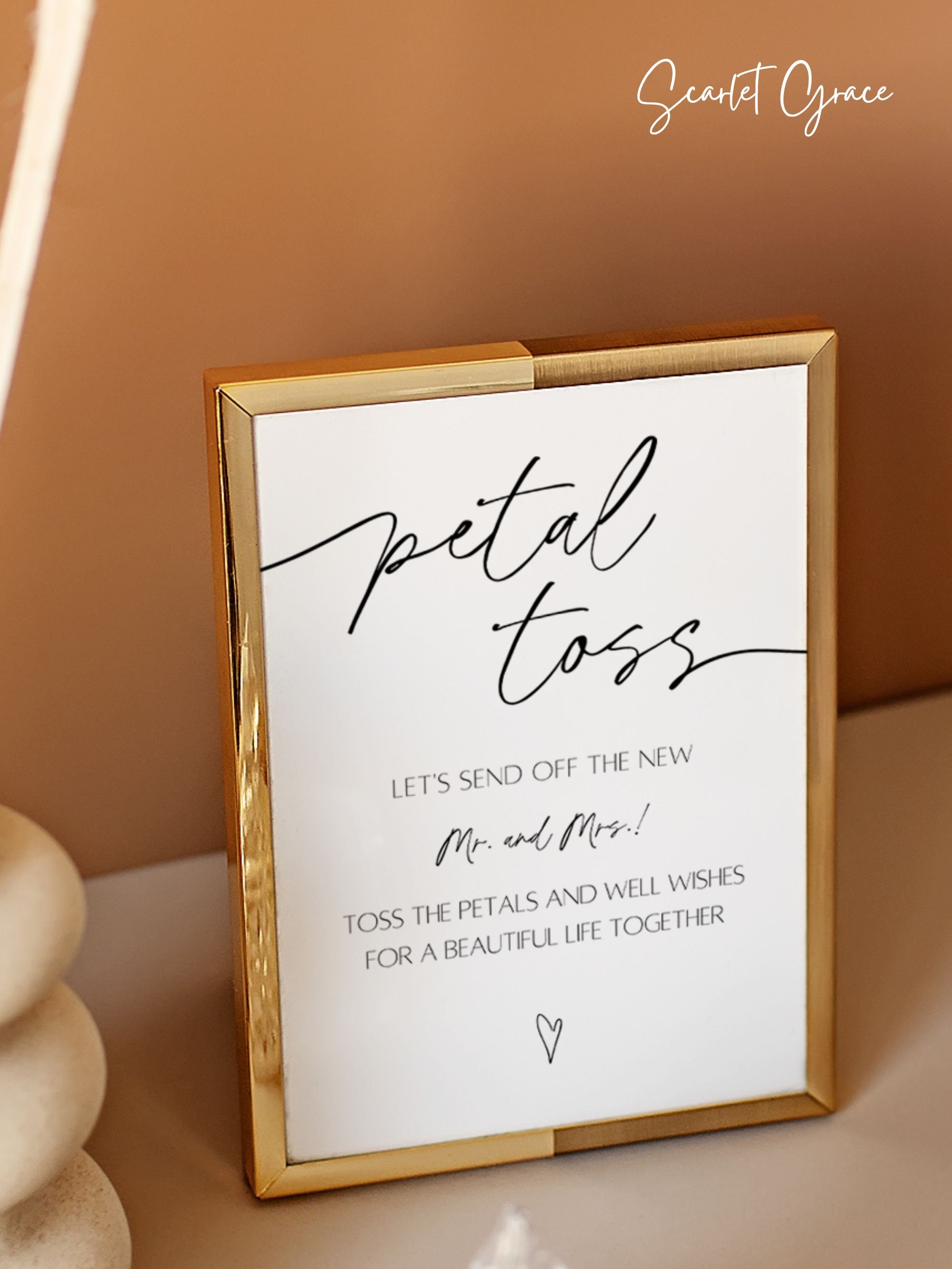 Petal Toss Sign Template Minimalist Petal Send off Sign Printable ...