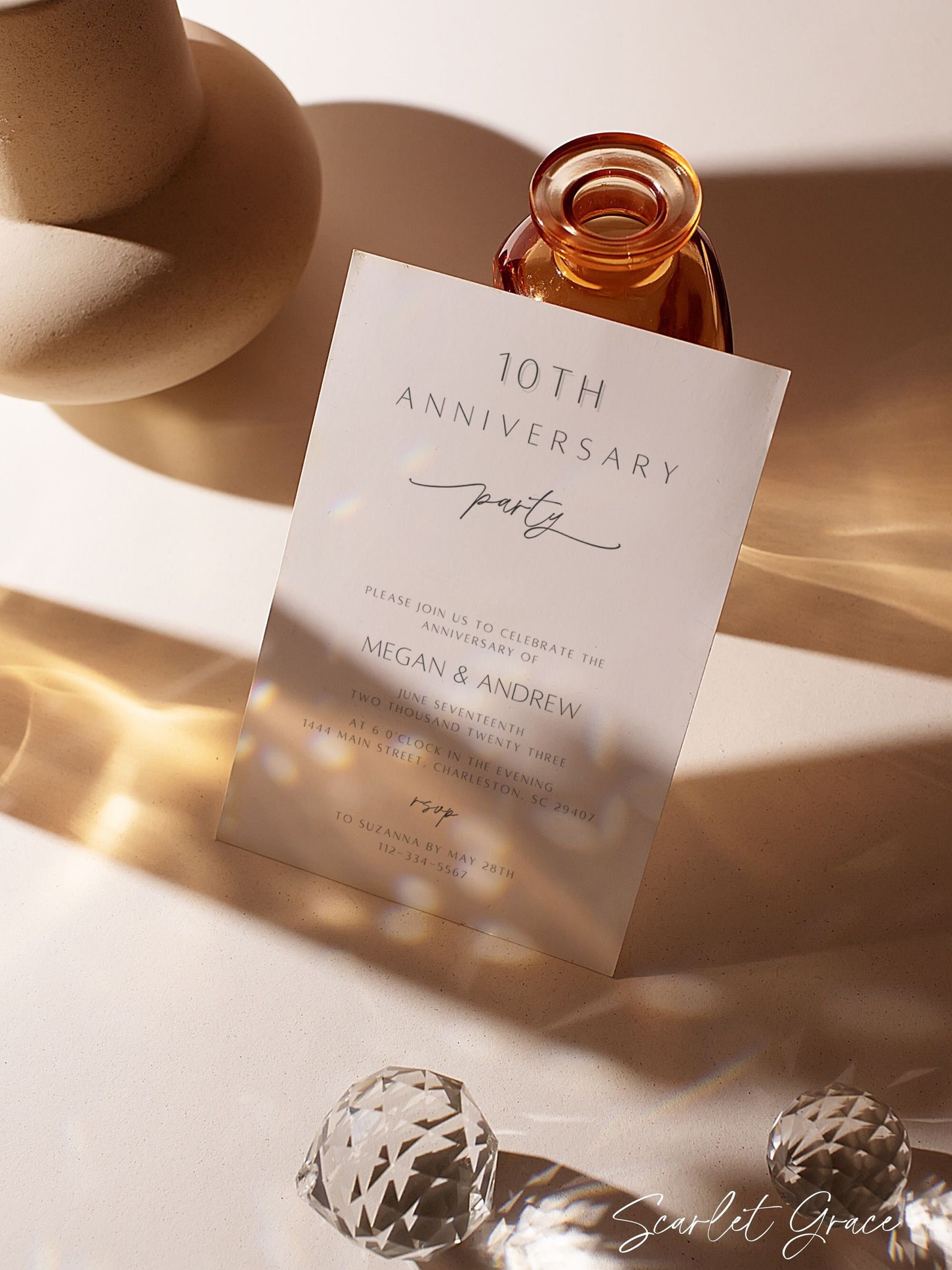 Elle 10th Anniversary Invitation Template Minimalist 10th - Etsy