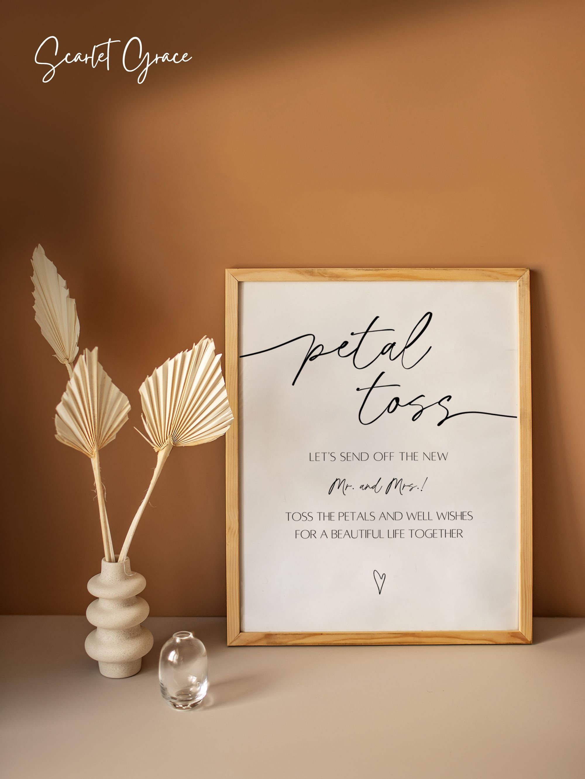 Petal Toss Sign Template Minimalist Petal Send off Sign Printable ...
