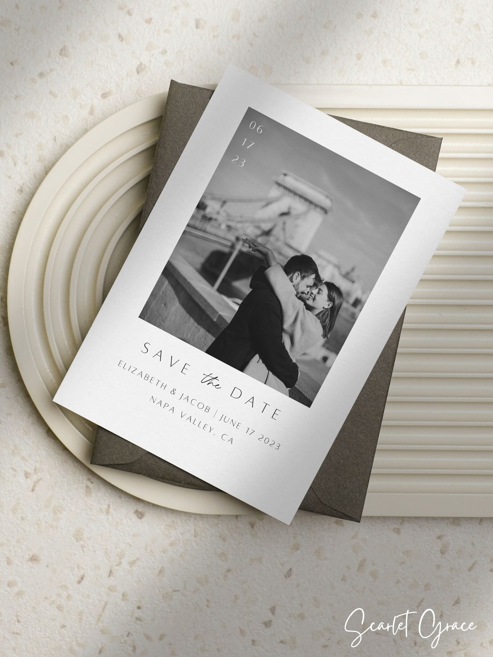 Minimalist Photo Save the Date Template Modern Save the Date Printable ...