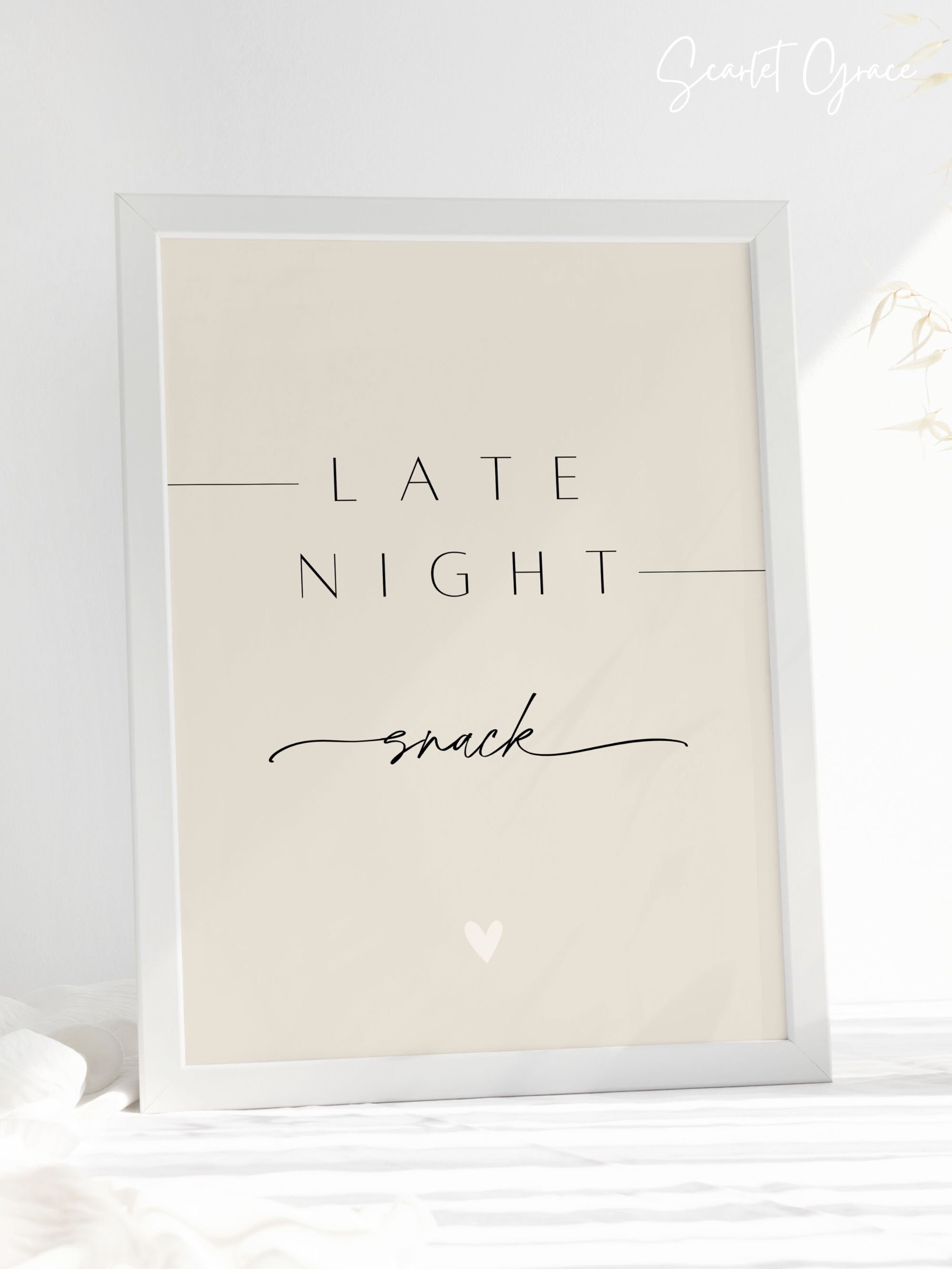 Modern Late Night Snack Wedding Sign Template Printable Late - Etsy