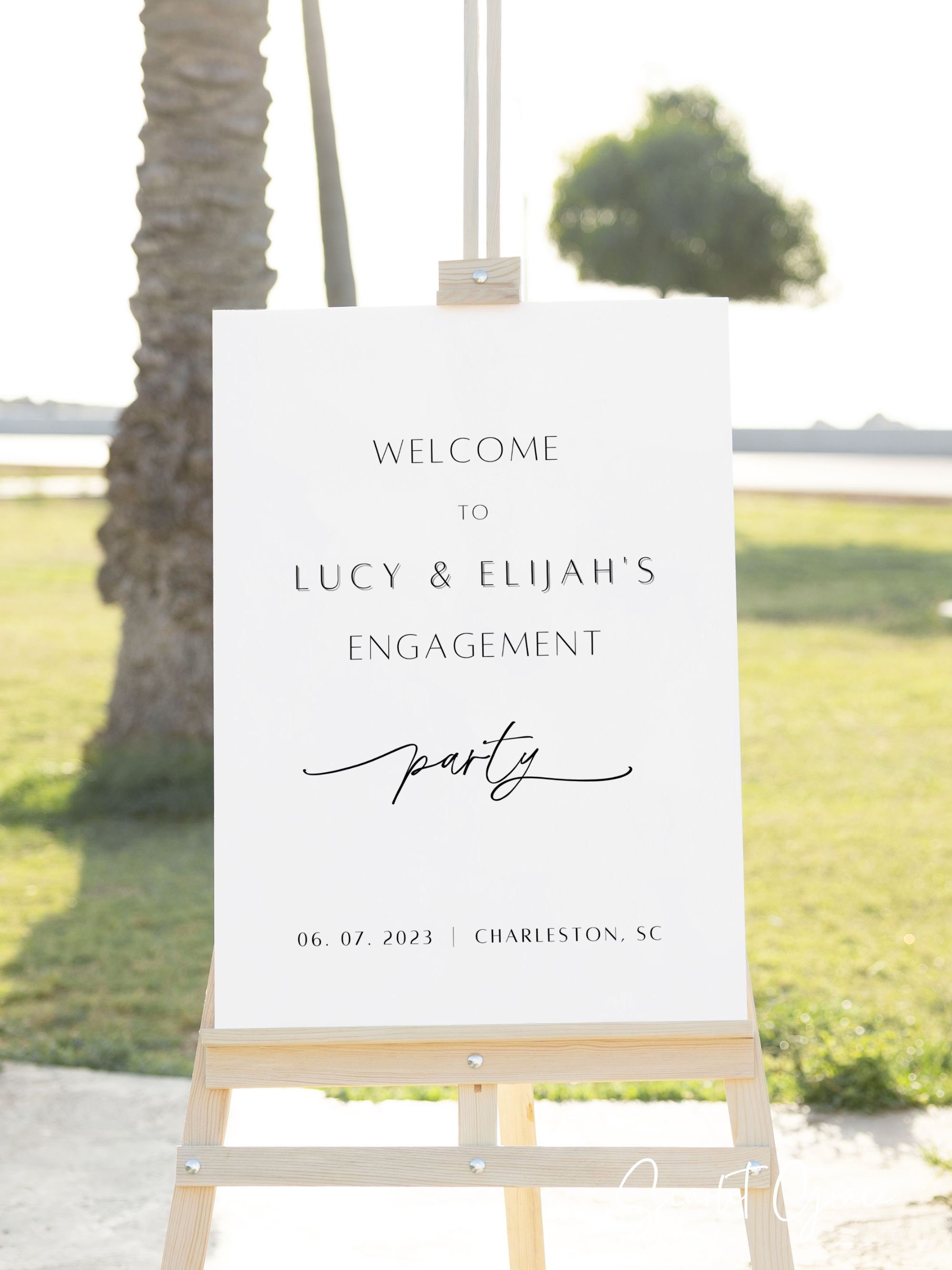 Engagement Party Sign Template Minimalist Engagement Party - Etsy