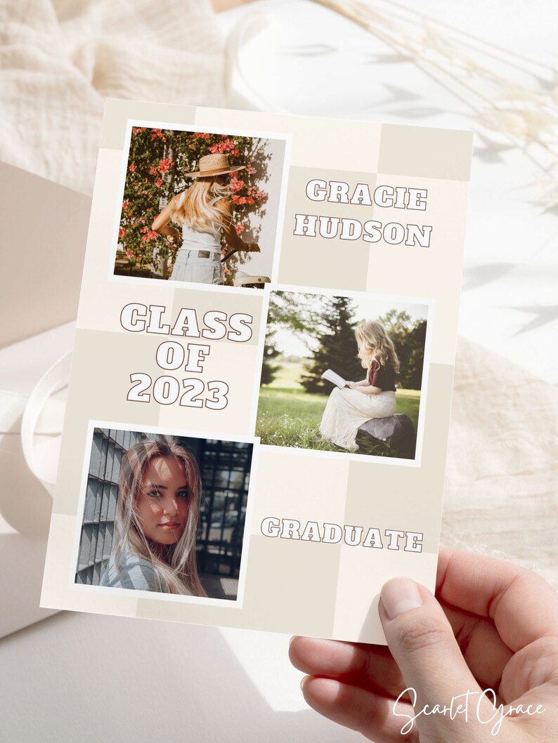 Retro Graduation Announcement Boho Photo Graduation - Etsy