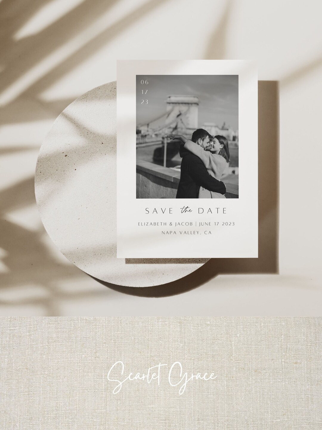 Minimalist Photo Save the Date Template Modern Save the Date Printable ...