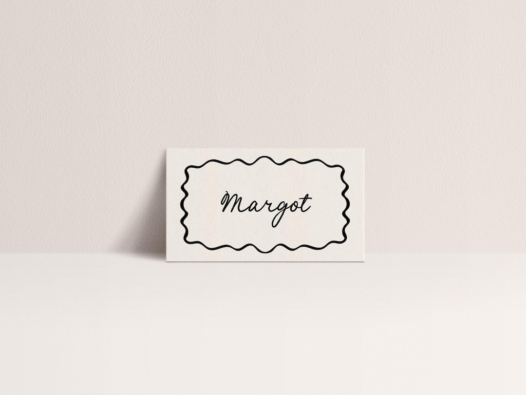 Hand Drawn Place Card Template Illustrated Wedding Name Cards for Table ...
