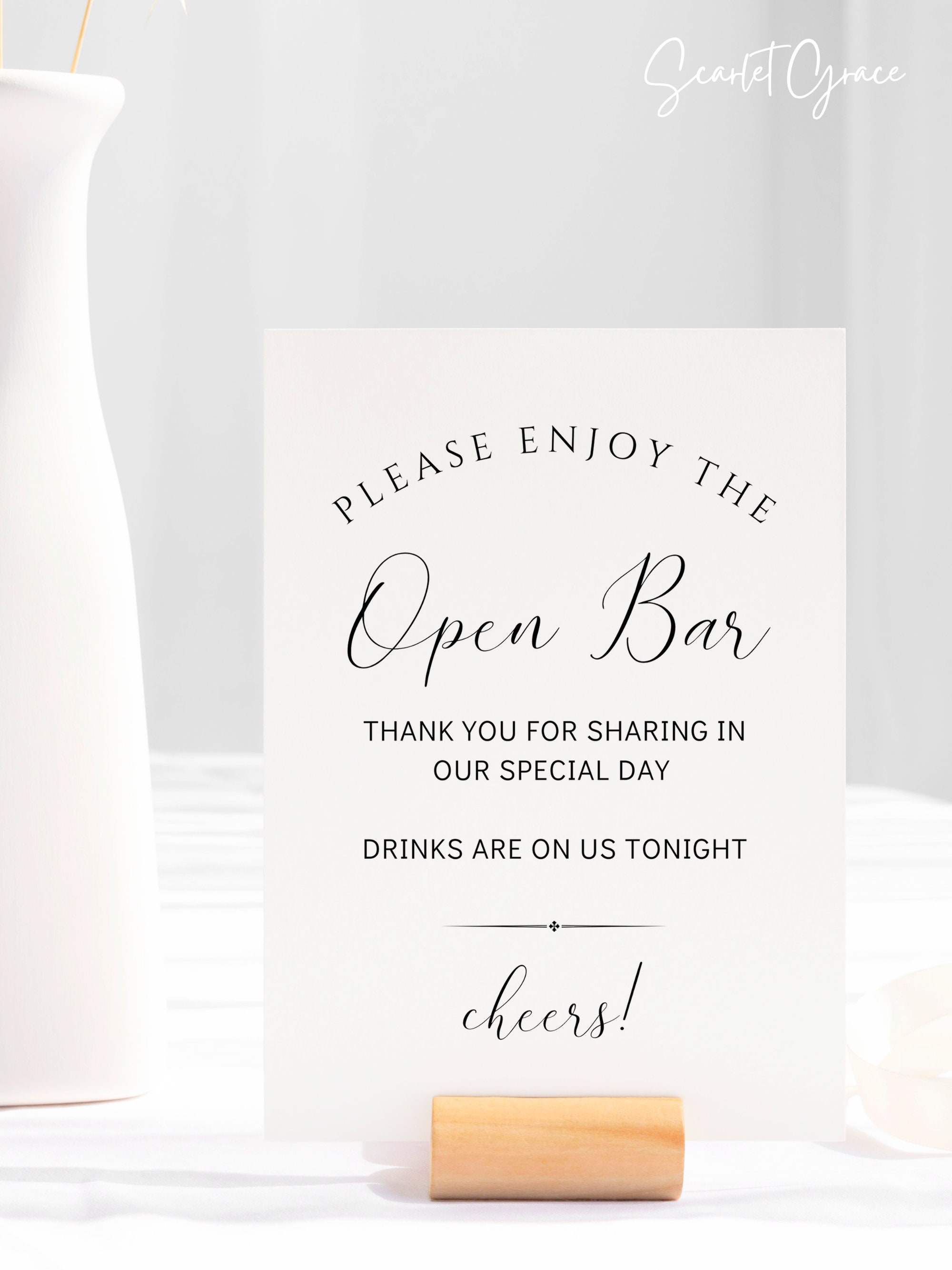 Open Bar Sign Printable, Retirement Party Open Bar Sign, Instant ...