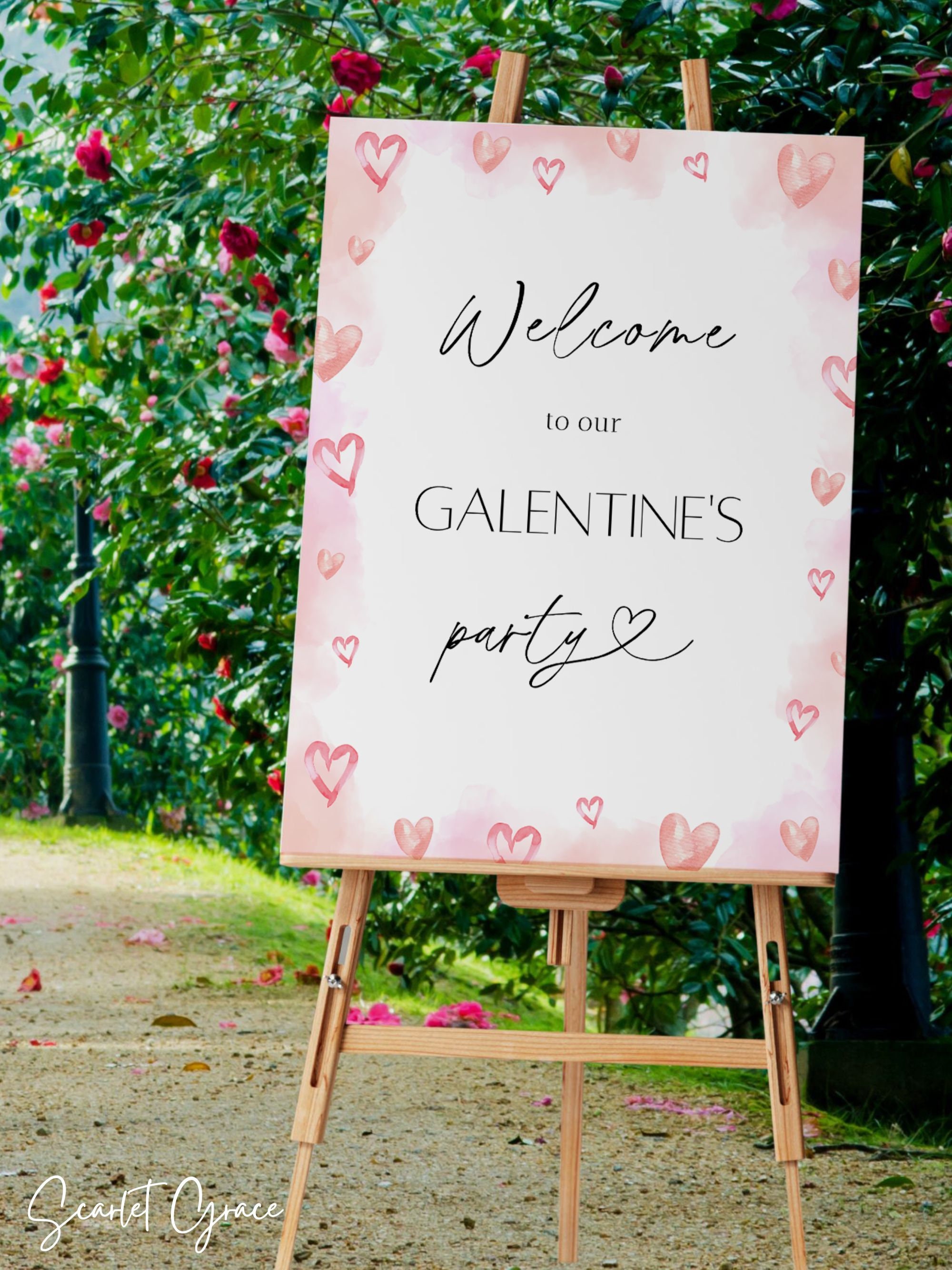 Galentine's Party Welcome Sign Template, Galentines Day Party Sign ...