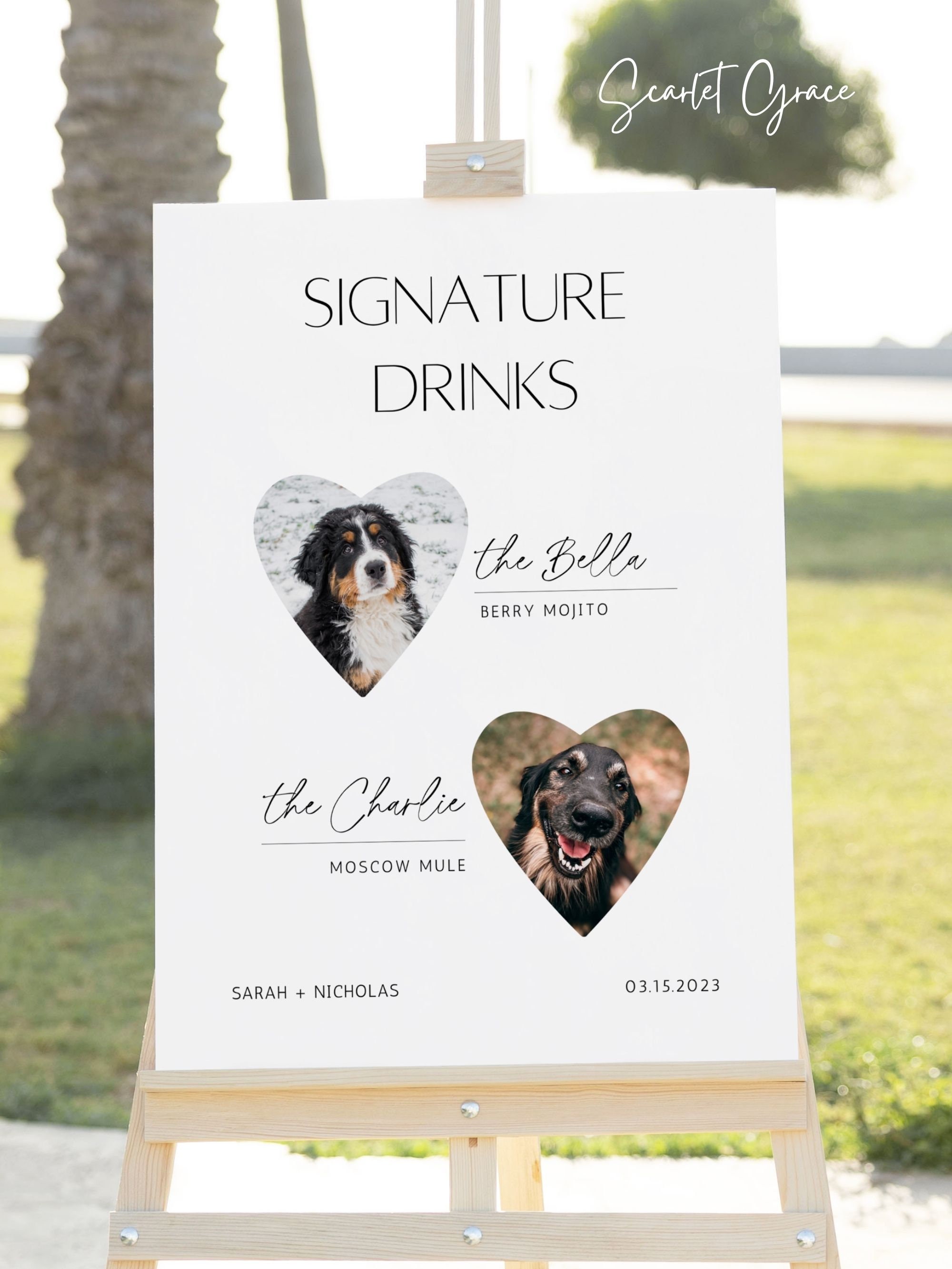 Dog Signature Drink Sign Template Pet Printable Signature Drink Sign ...