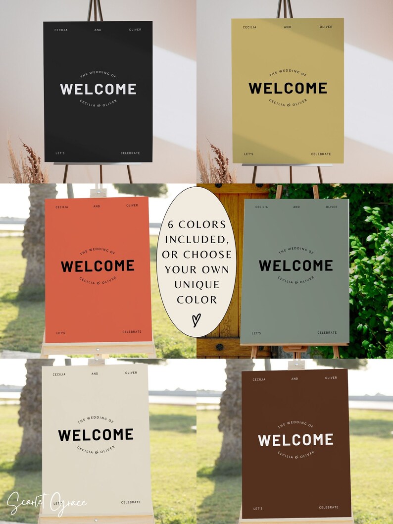 Wedding Welcome Sign Template Funky Wedding Sign Modern - Etsy