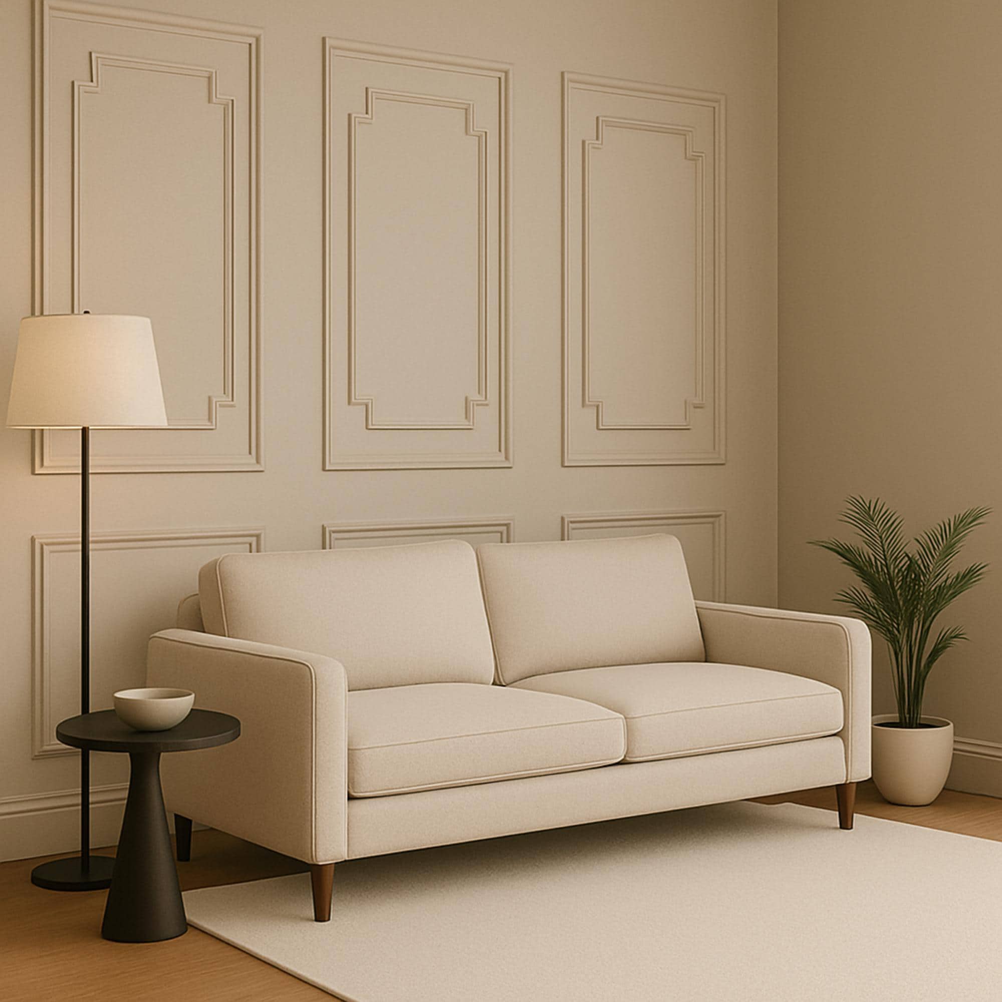 Pre-cut Wall Molding Kit: Nested Rectangle Wainscoting, Factory Primed ...